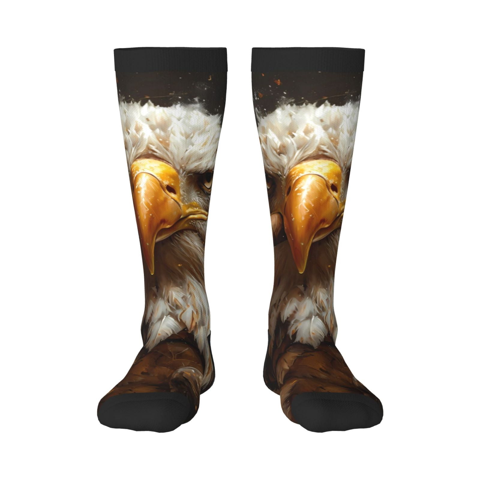Zufioo Funny Bald Eagle Print Long High Thigh Socks Knee-High Warm ...
