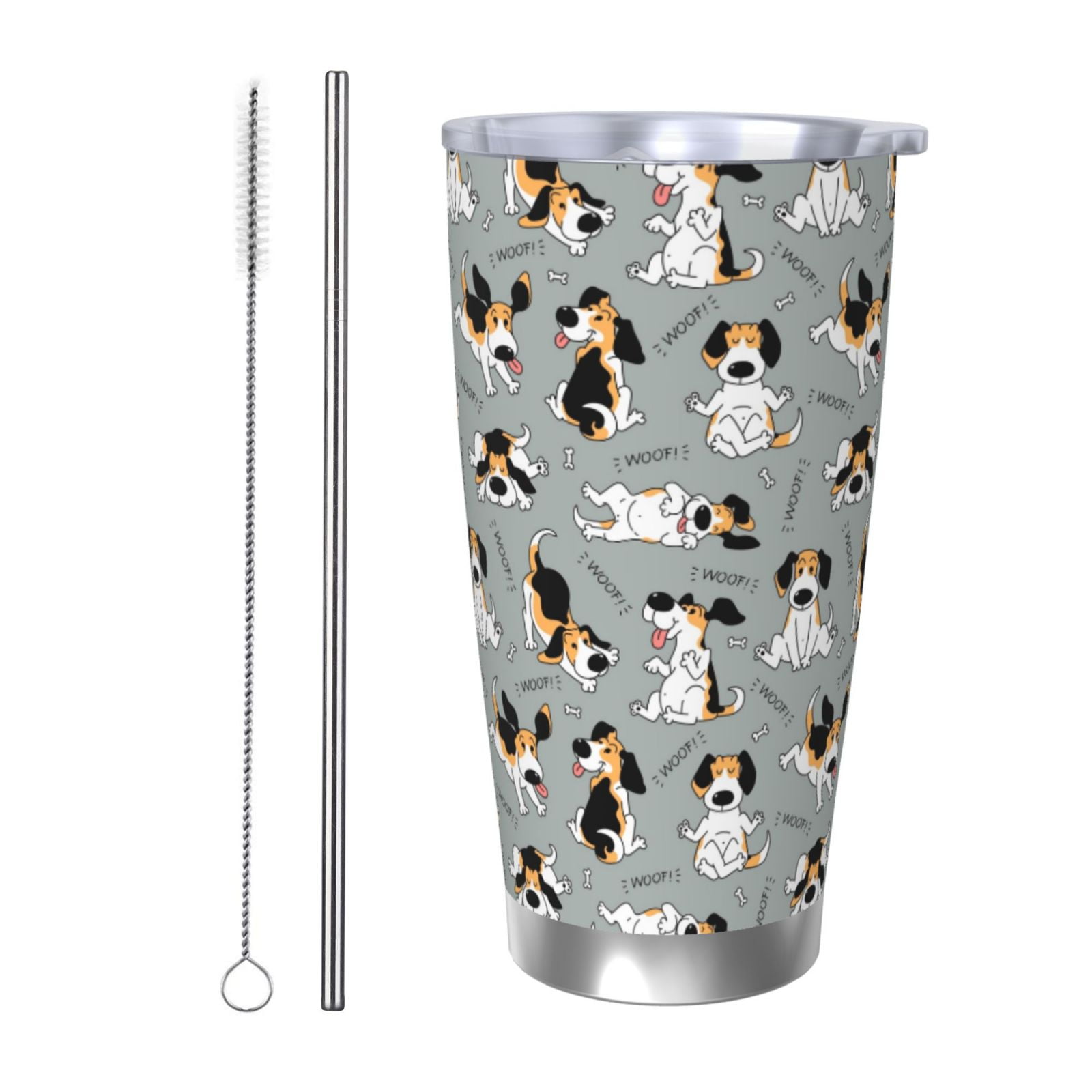 Zufioo Funny Beagle Active Dog Print 20OZ Stainless Steel Car Cup ...