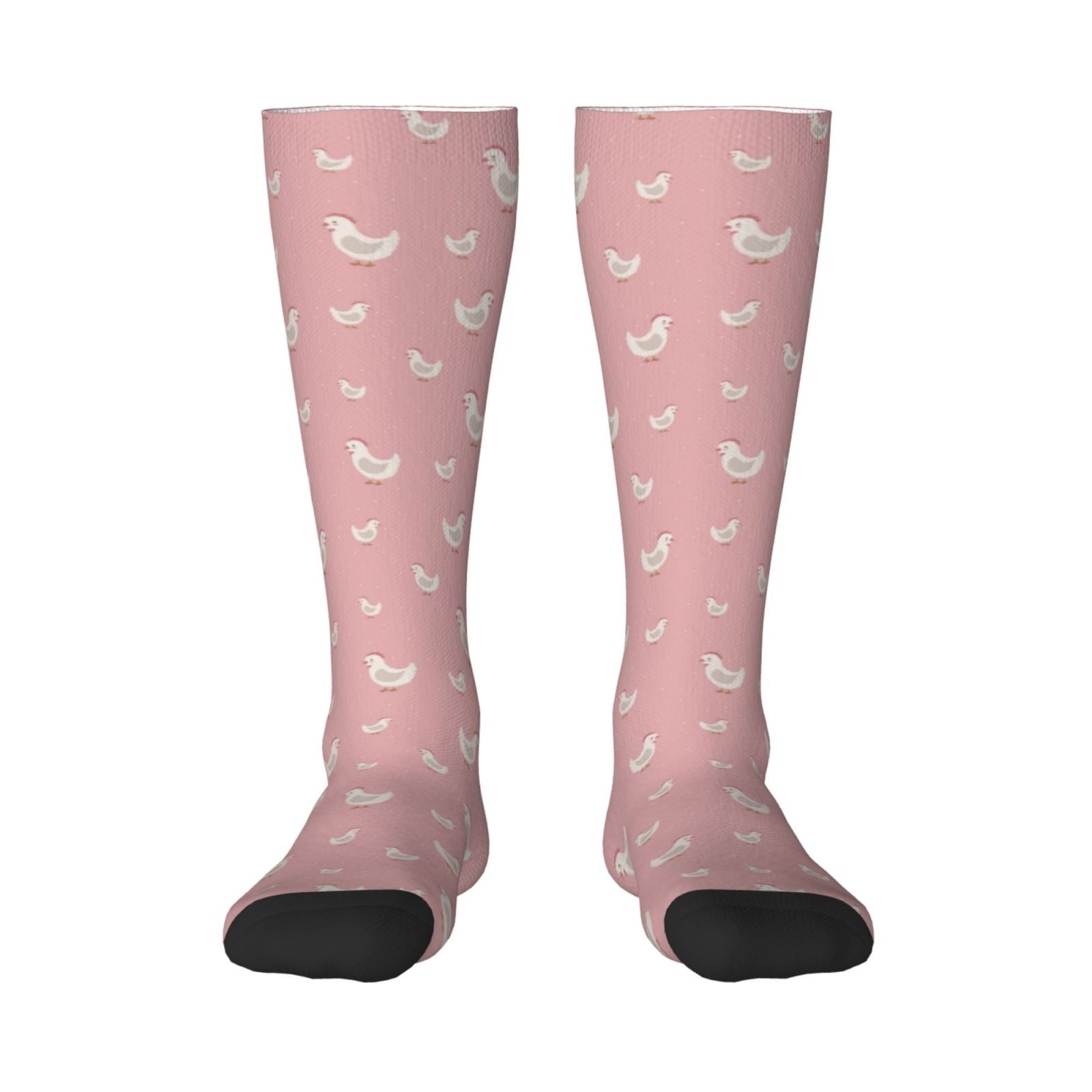 Zufioo Funny Chicken Print Long High Thigh Socks Knee-High Warm ...