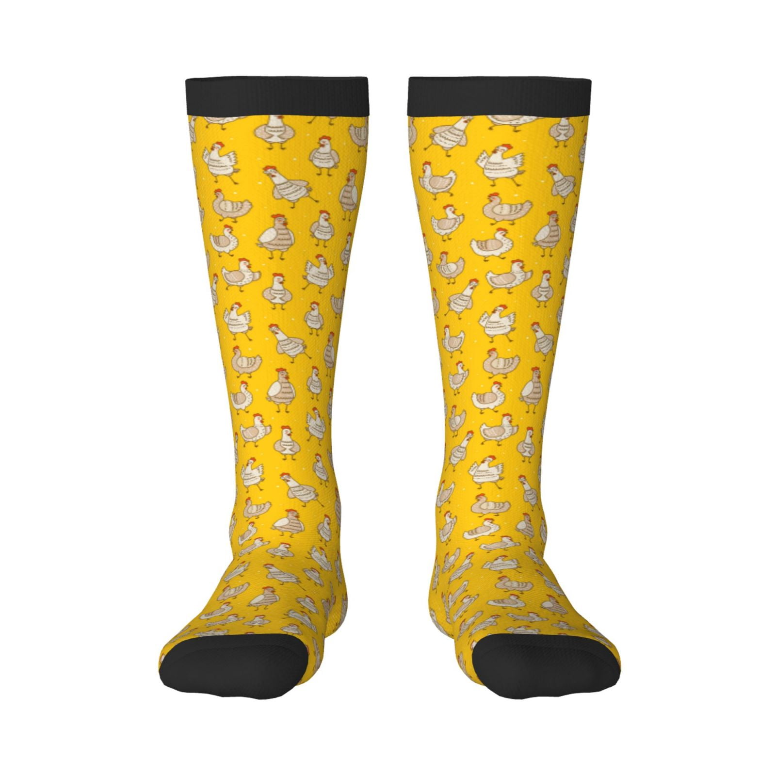 Zufioo Funny Chicken Print Long High Thigh Socks Knee-High Warm ...