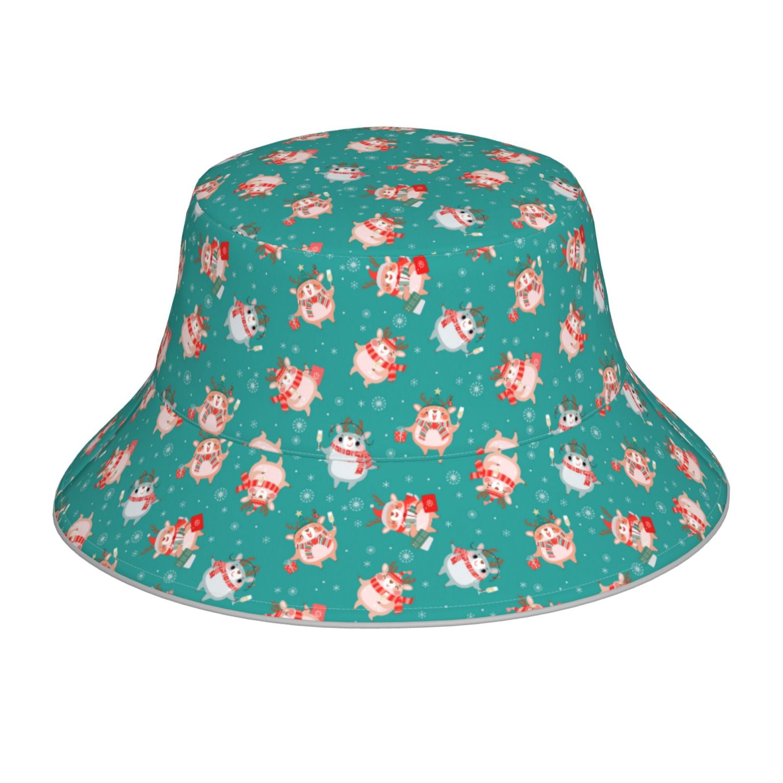 Zufioo Funny Christmas Deer Waterproof Reflective Holographic Bucket ...