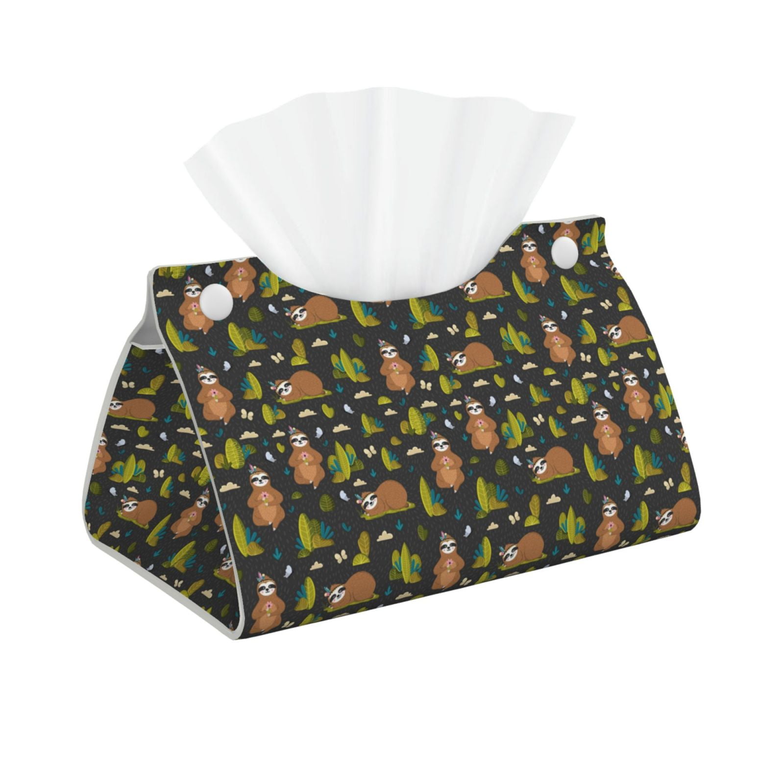 Zufioo Funny Sloths In The Forest Print Long Leather Tissue Bag, PVC ...