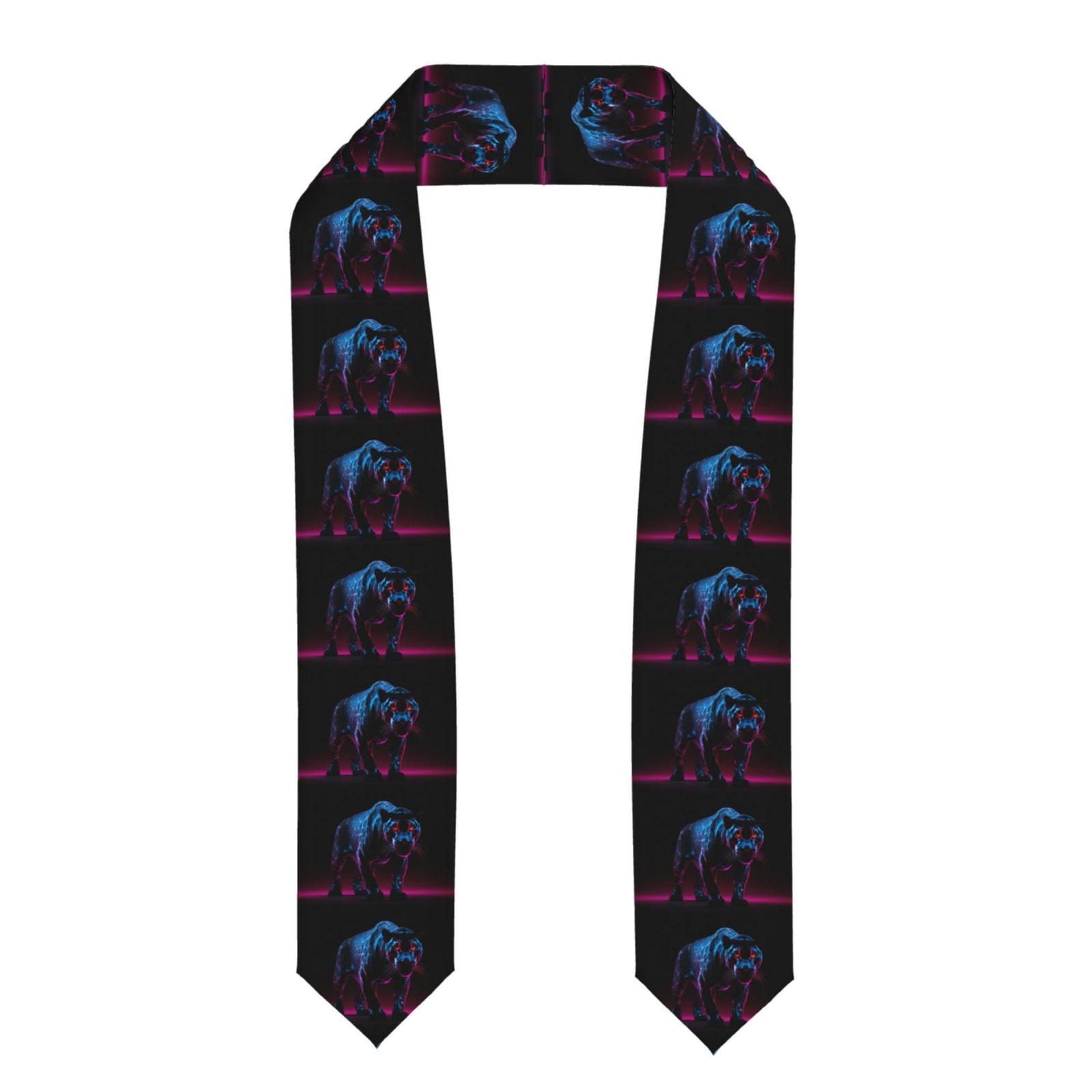 Zufioo Futuristic Purple Panther Print Graduation Shawl Ribbon ...