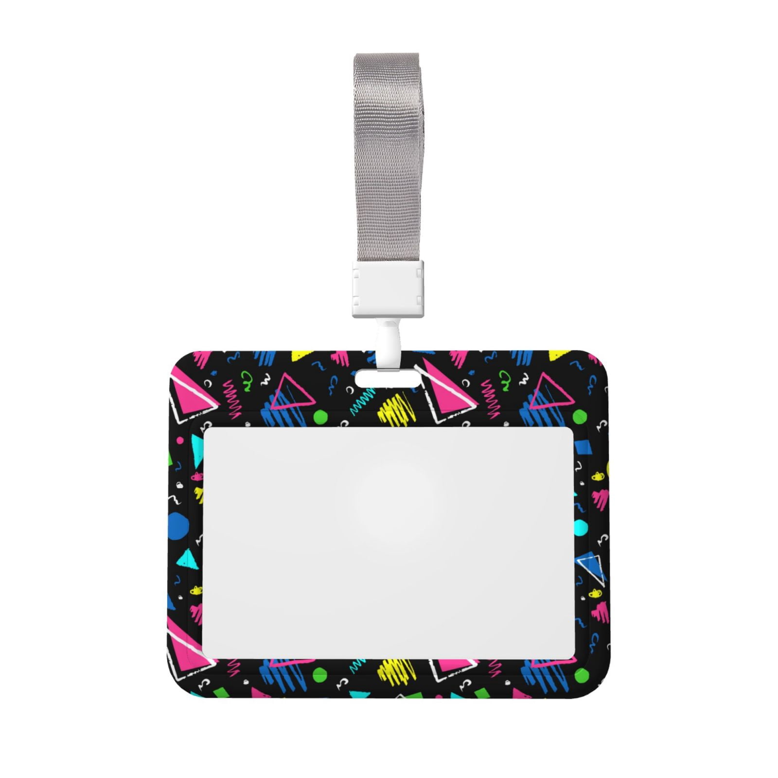 Zufioo Geometric 1980s Styled Print Work Badge Protective Case ...