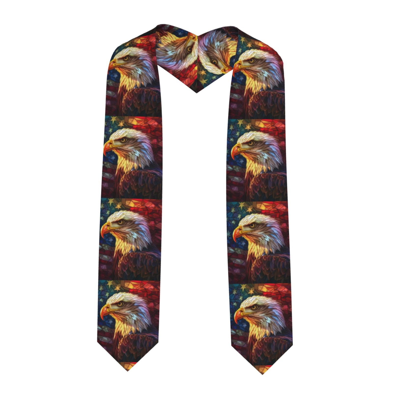 Zufioo Geometric American Bald Eagle Print Graduation Shawl Ribbon ...