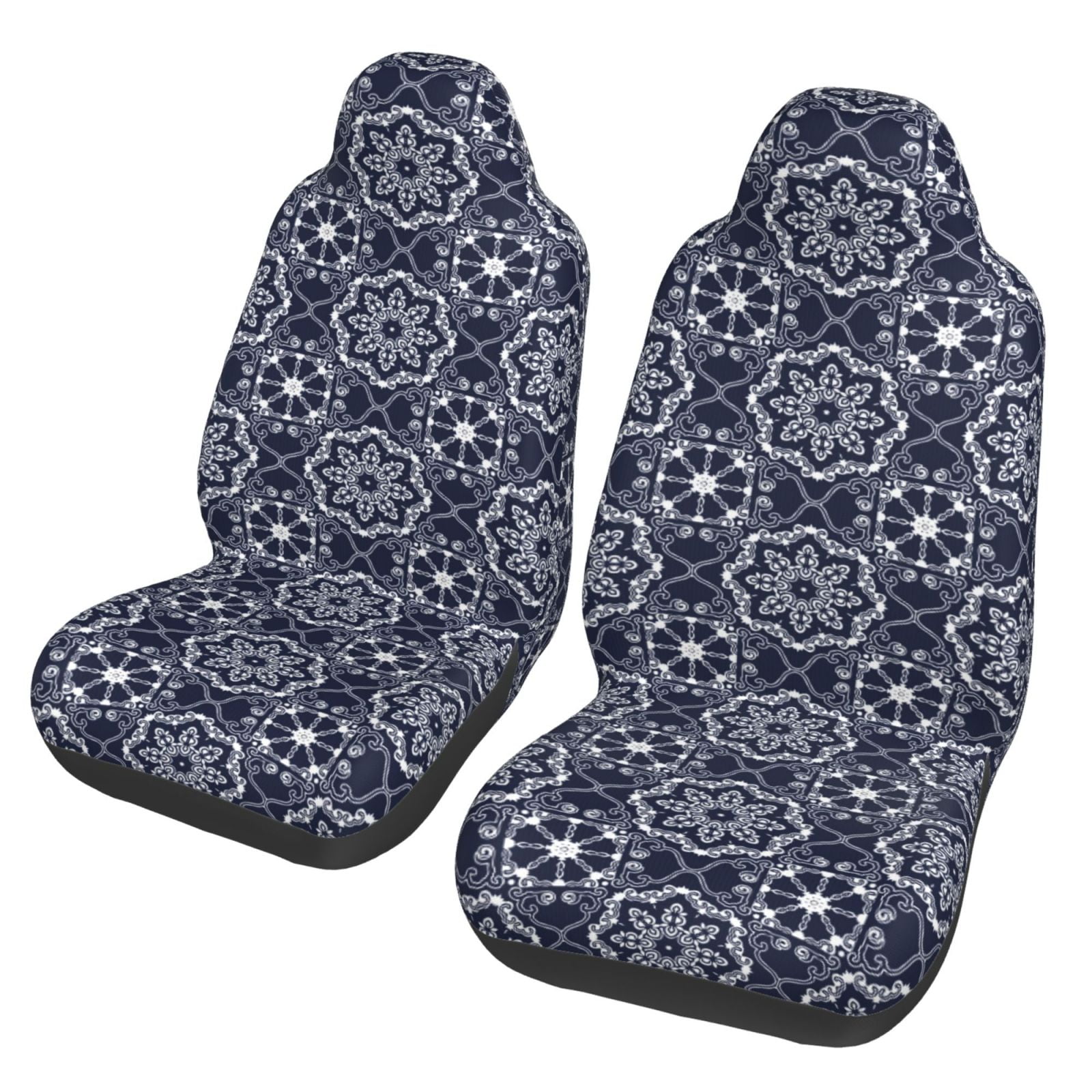 Zufioo Geometry Flower Full Set Car Seat Covers with Soft Padding 2PCS ...