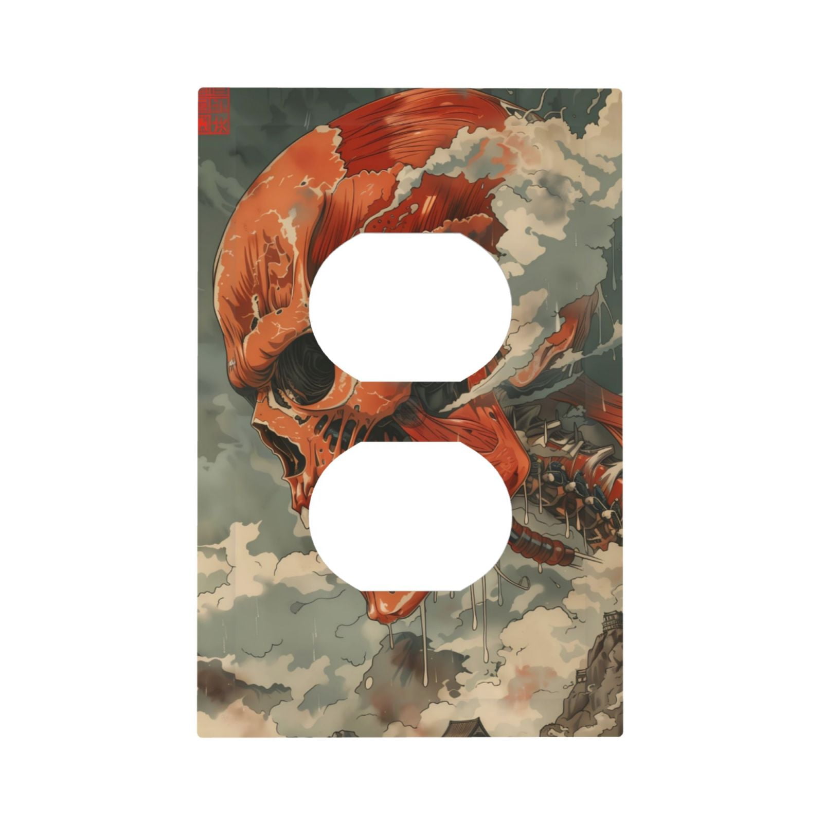Zufioo Gigantic Skull In Clouds Print Switch Wall Plate, Dustproof and ...