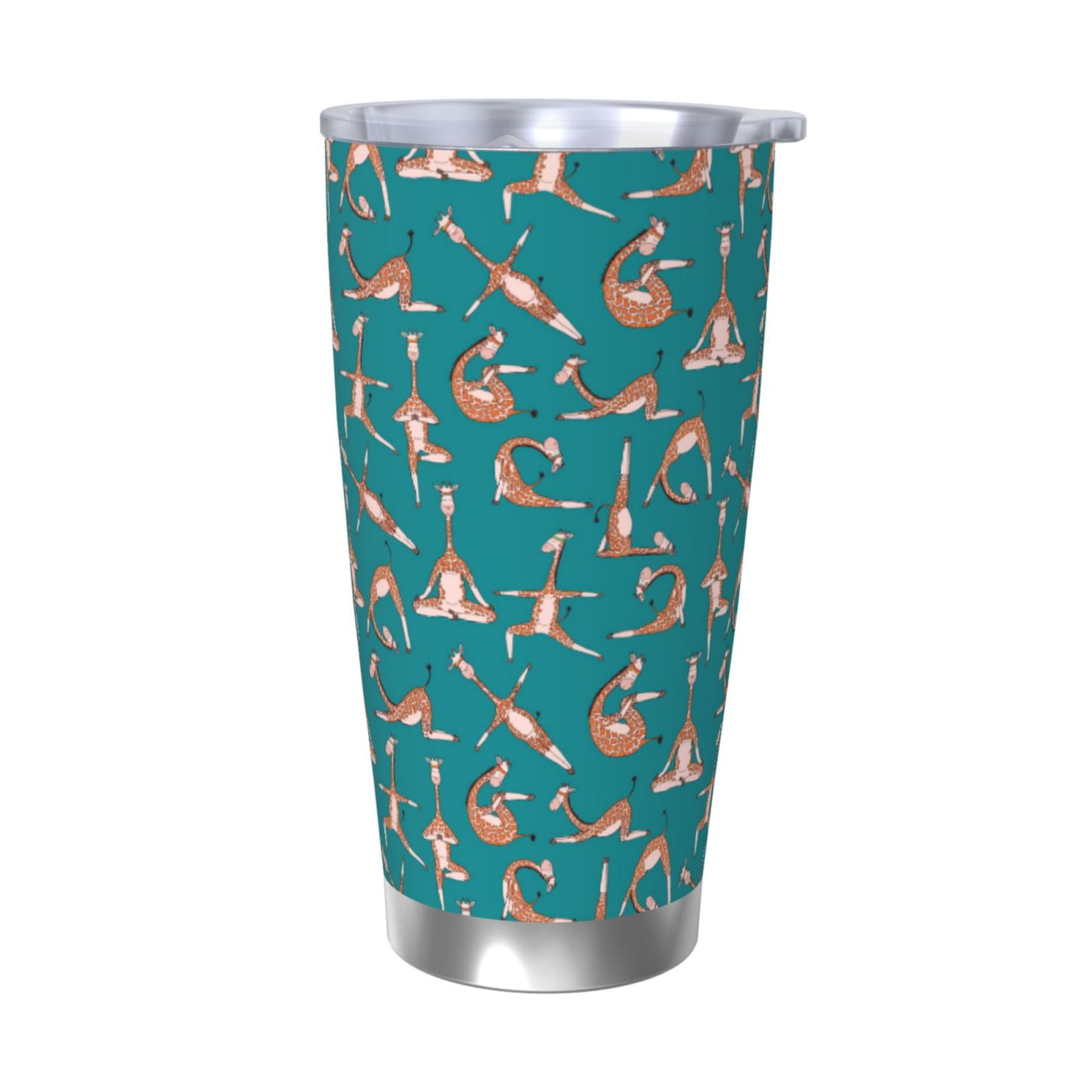 Zufioo Giraffes Doing Various Yoga Print 20OZ Stainless Steel Car Cup, Direct Drinking Mouth ...