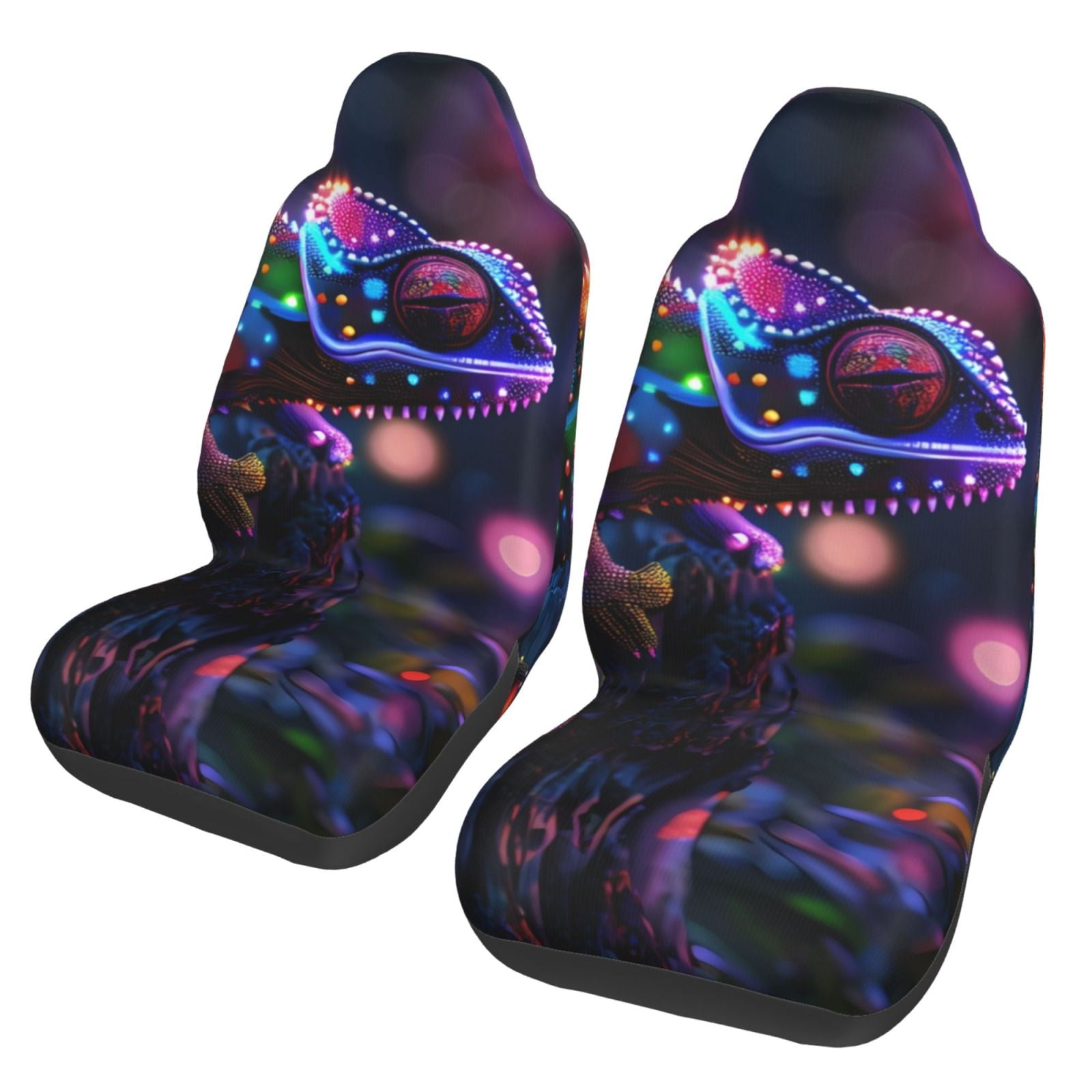 Zufioo Glowing Chameleon Fantasy Art Full Set Car Seat Covers with Soft ...