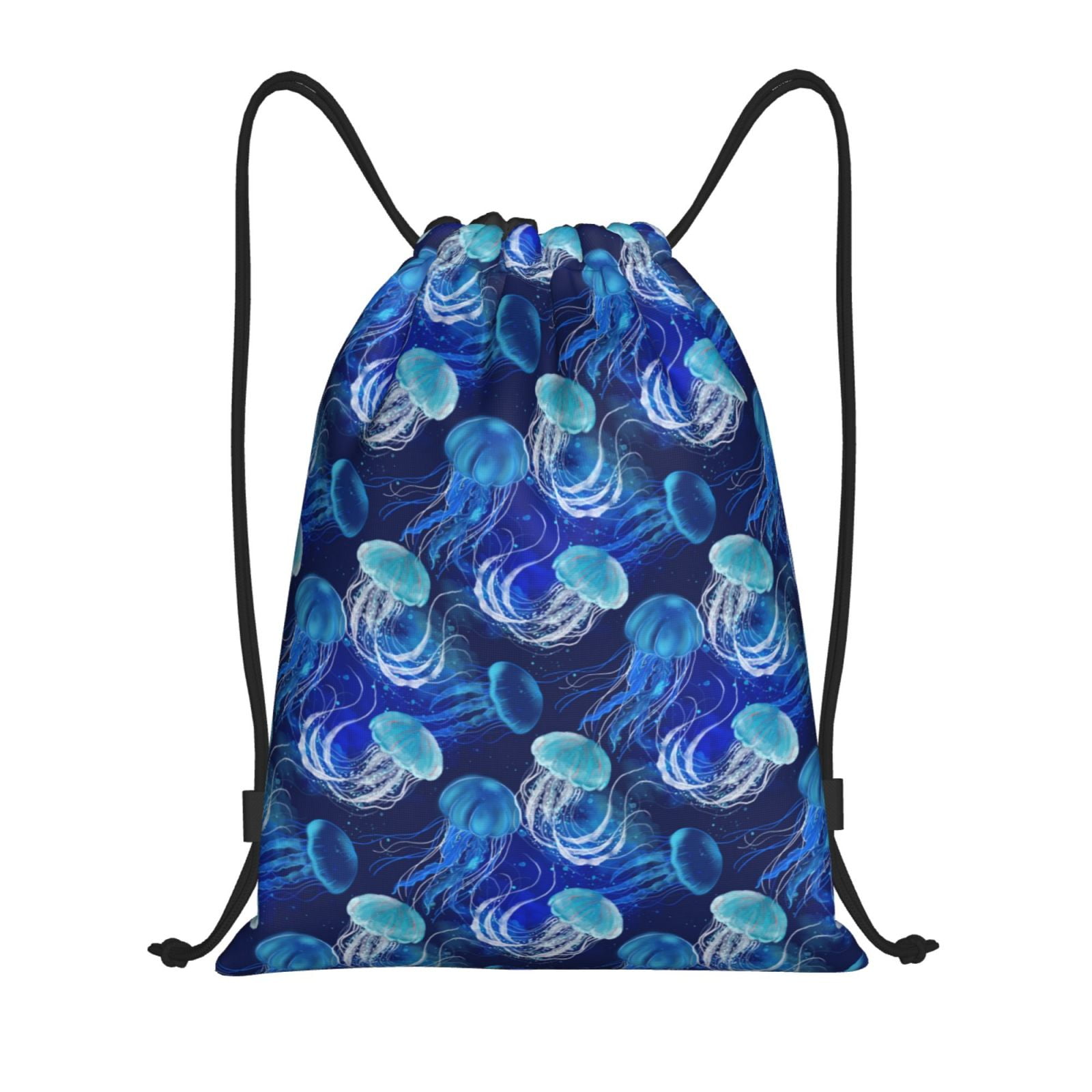 Zufioo Glowing Jellyfish Pattern Sports Cinch Sack Gym String Bags ...