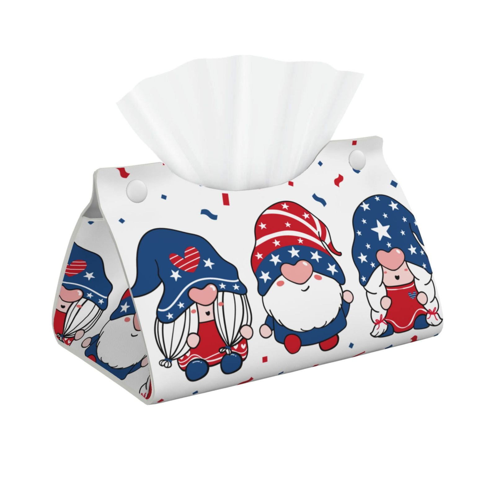 Zufioo Gnome Independence Day Print Long Leather Tissue Bag, PVC ...