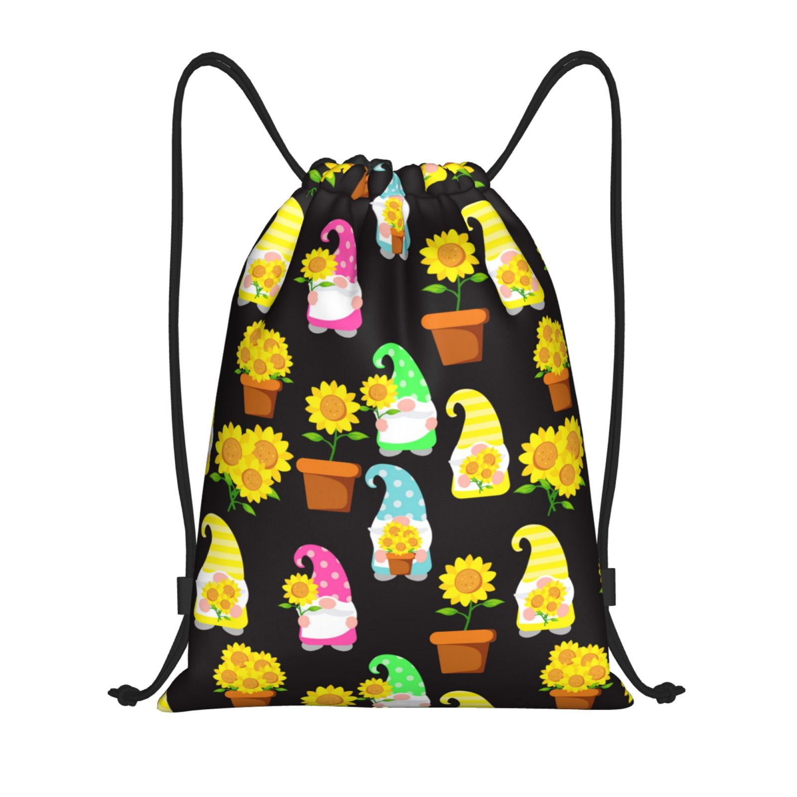 Zufioo Gnomes With Sunflowers Sports Cinch Sack Gym String Bags Machine ...