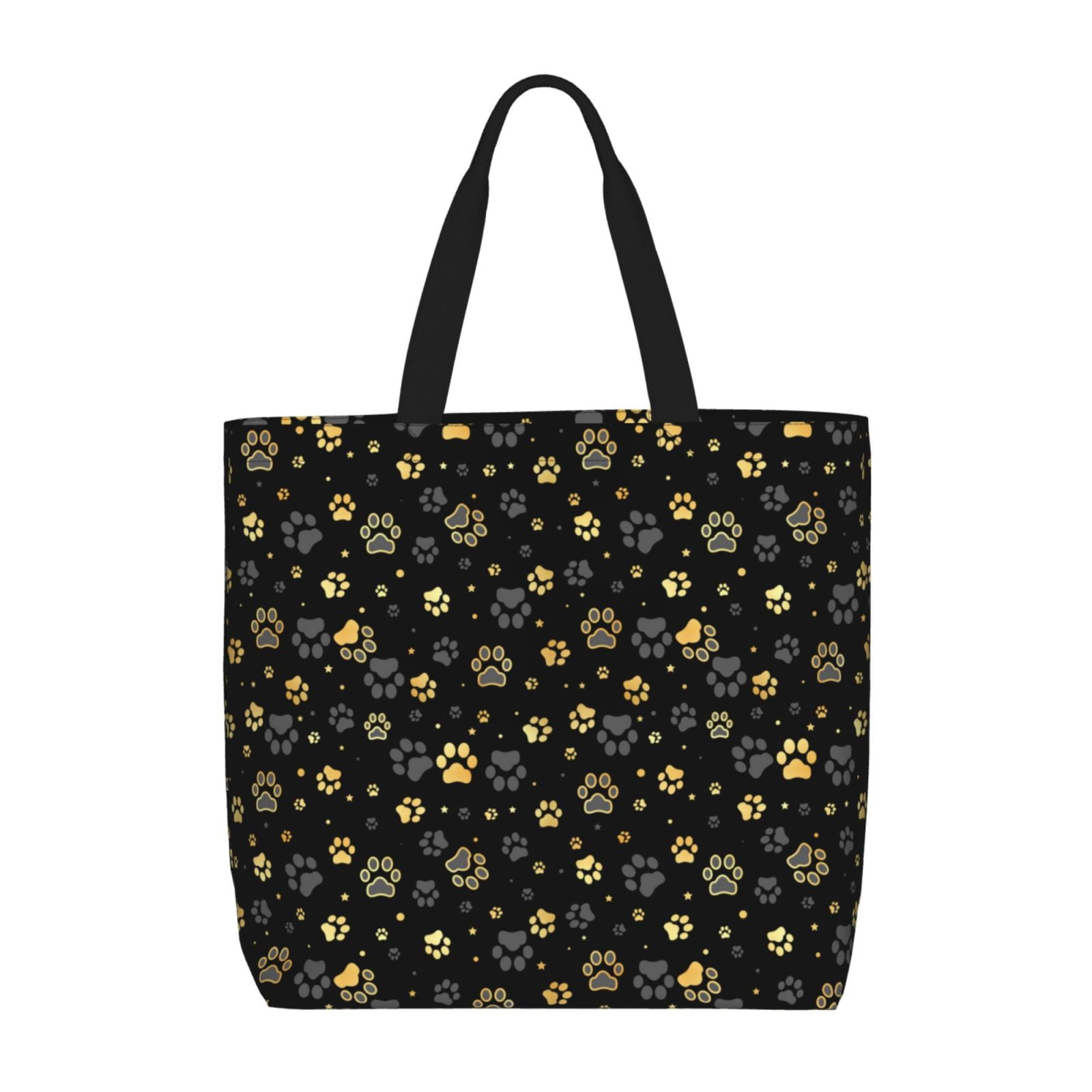 Zufioo Gold Dog Paw Print Large Capacity Single Shoulder Convenient Bag ...