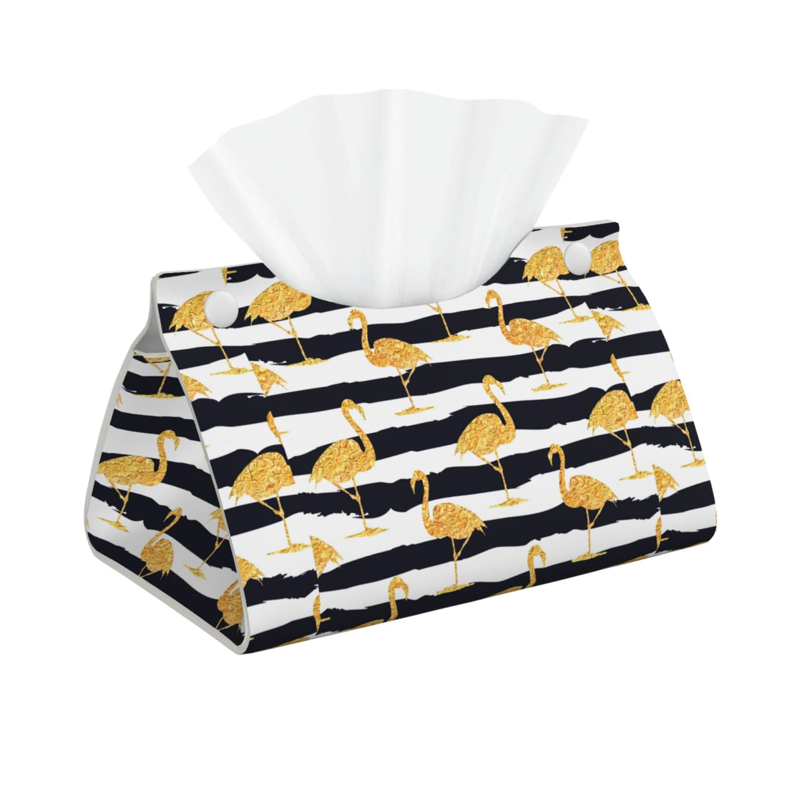 Zufioo Gold Flamingo Print Long Leather Tissue Bag, PVC Waterproof ...