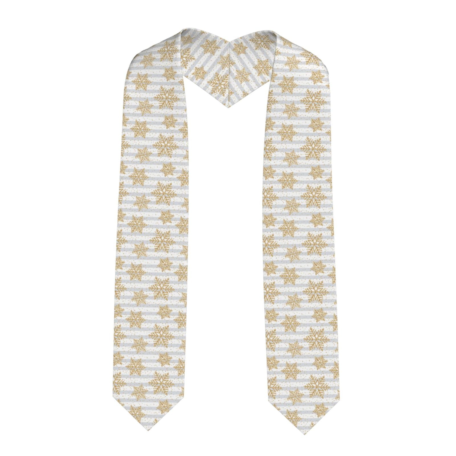 Zufioo Gold Snowflake Print Graduation Shawl Ribbon, Graduation Ribbon ...
