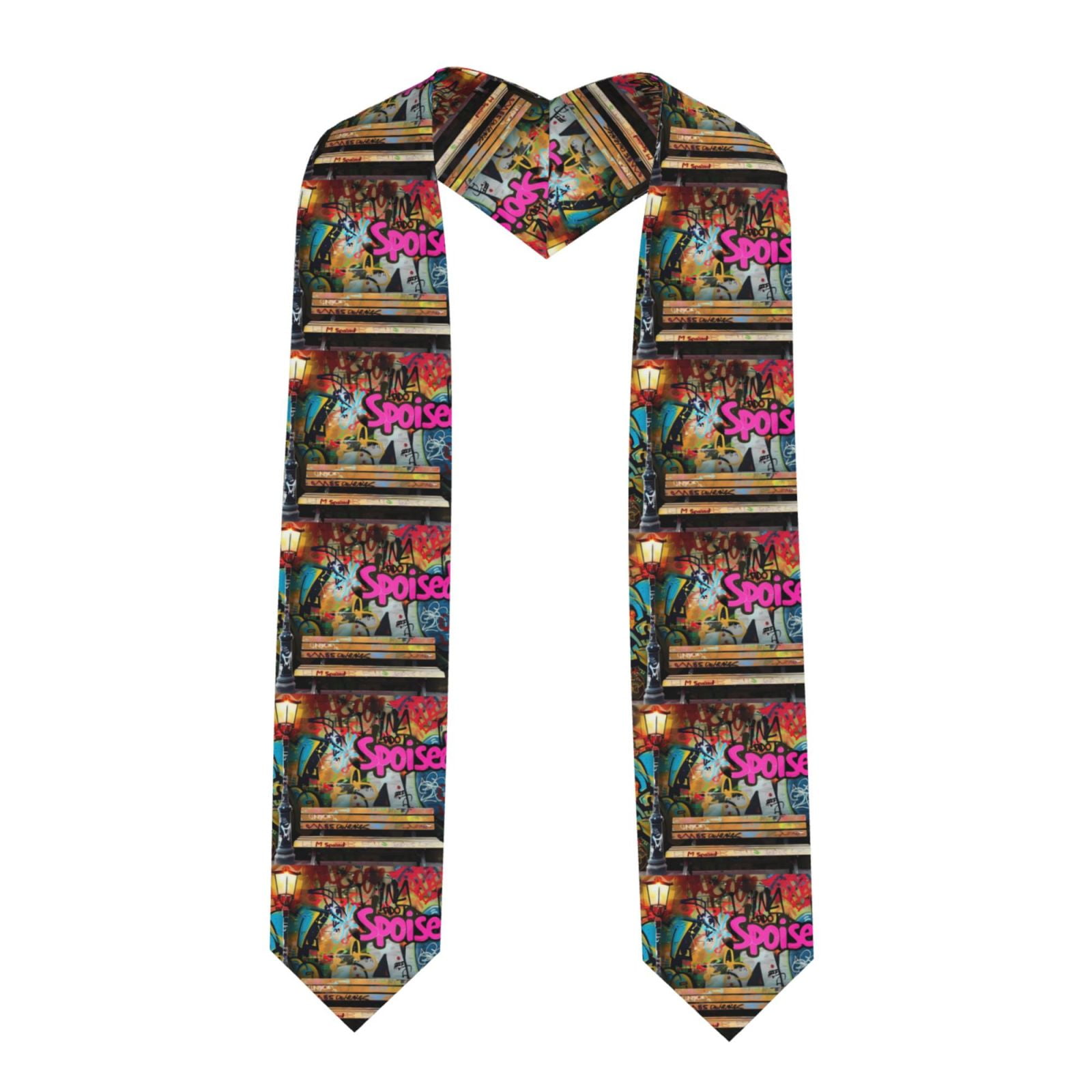 Zufioo Graffiti Lamp Urban Scene Print Graduation Shawl Ribbon ...