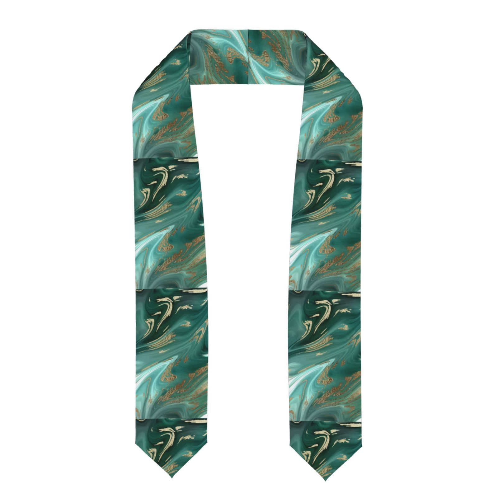 Zufioo Green And Gold Marble Print Graduation Shawl Ribbon, Graduation ...