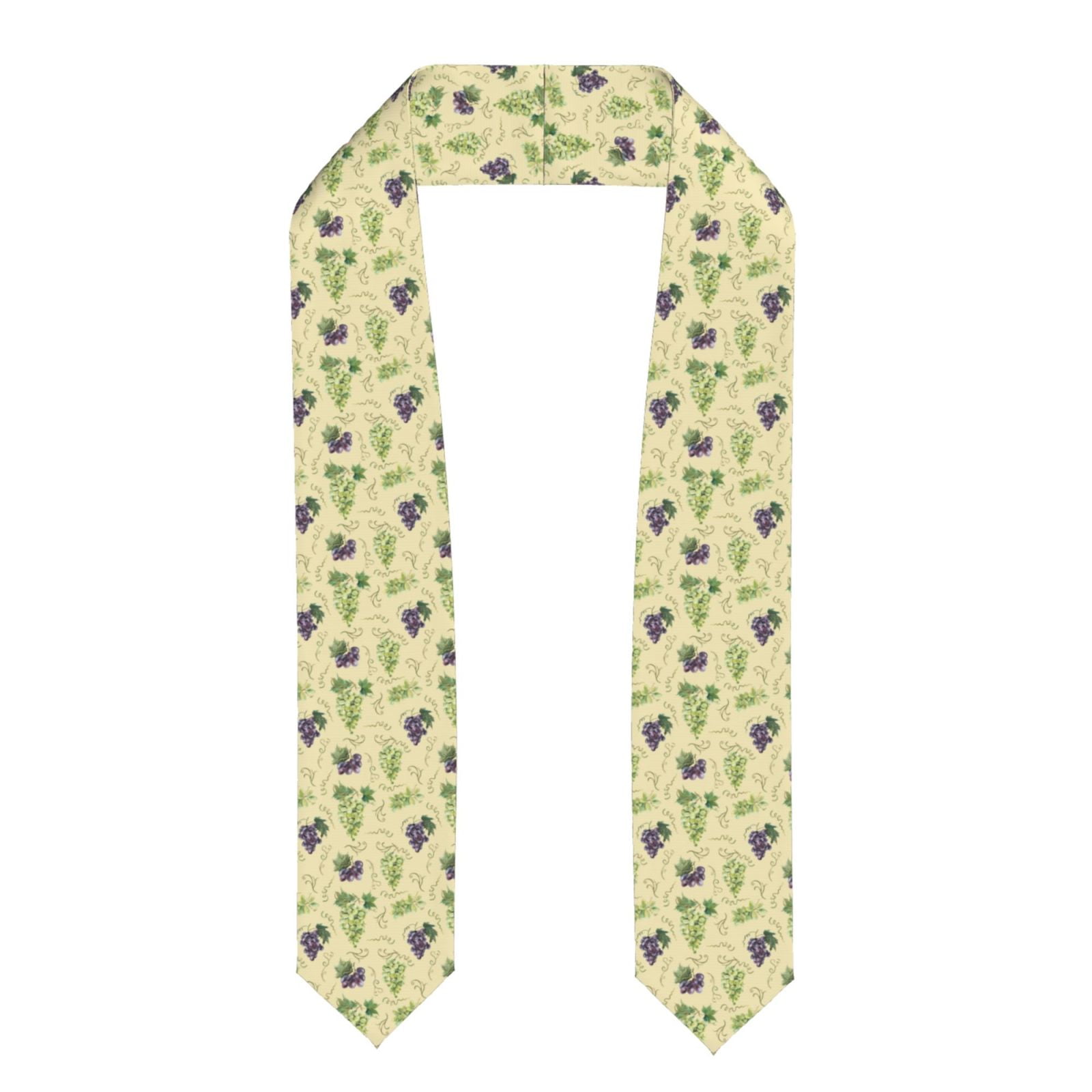 Zufioo Green And Purple Grapes Print Graduation Shawl Ribbon ...