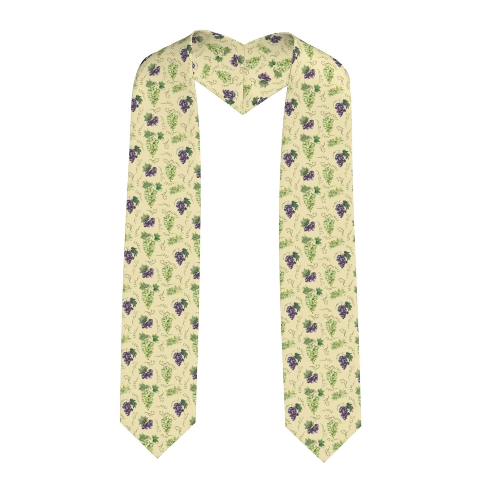 Zufioo Green And Purple Grapes Print Graduation Shawl Ribbon ...