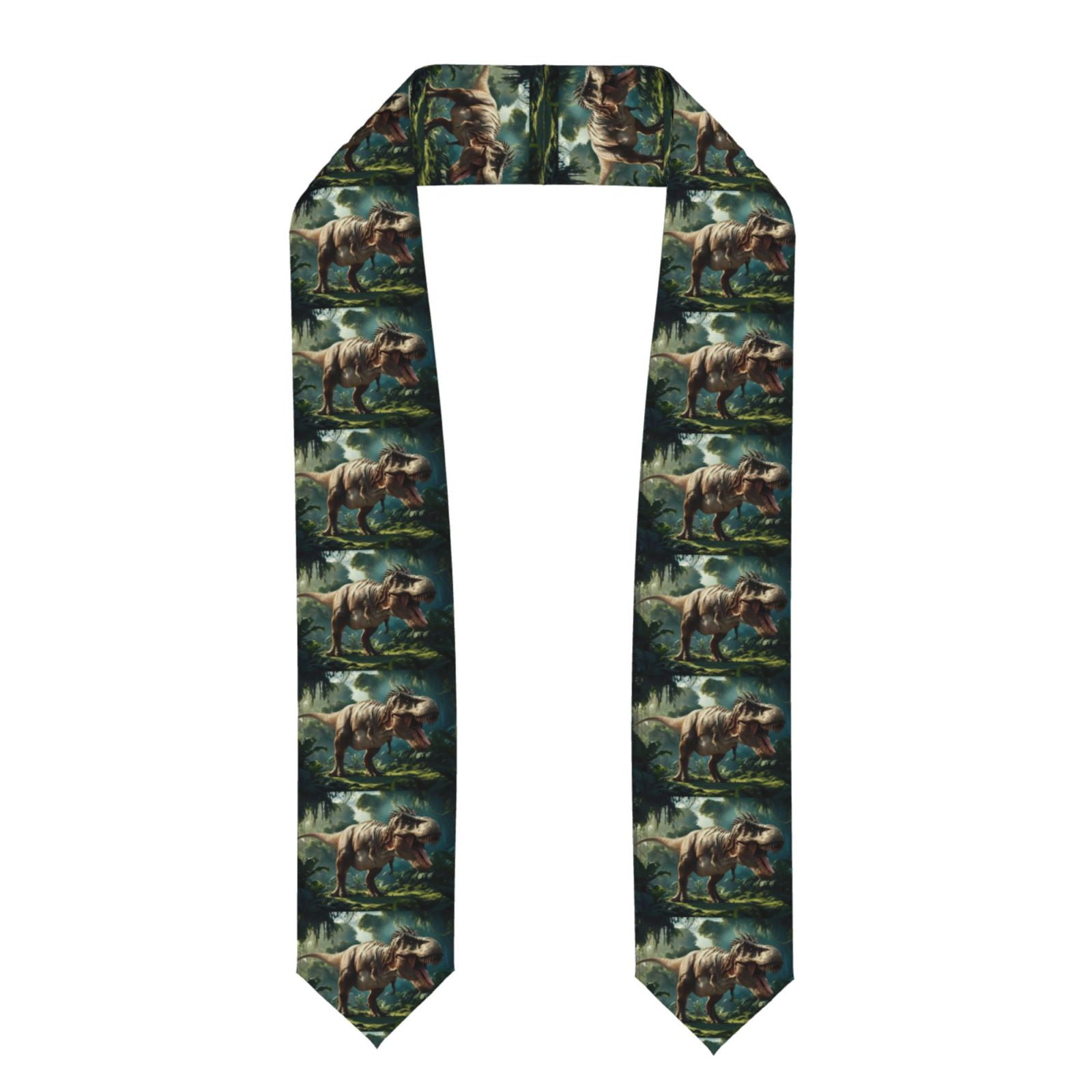 Zufioo Green Forest Dinosaur Print Graduation Shawl Ribbon, Graduation ...