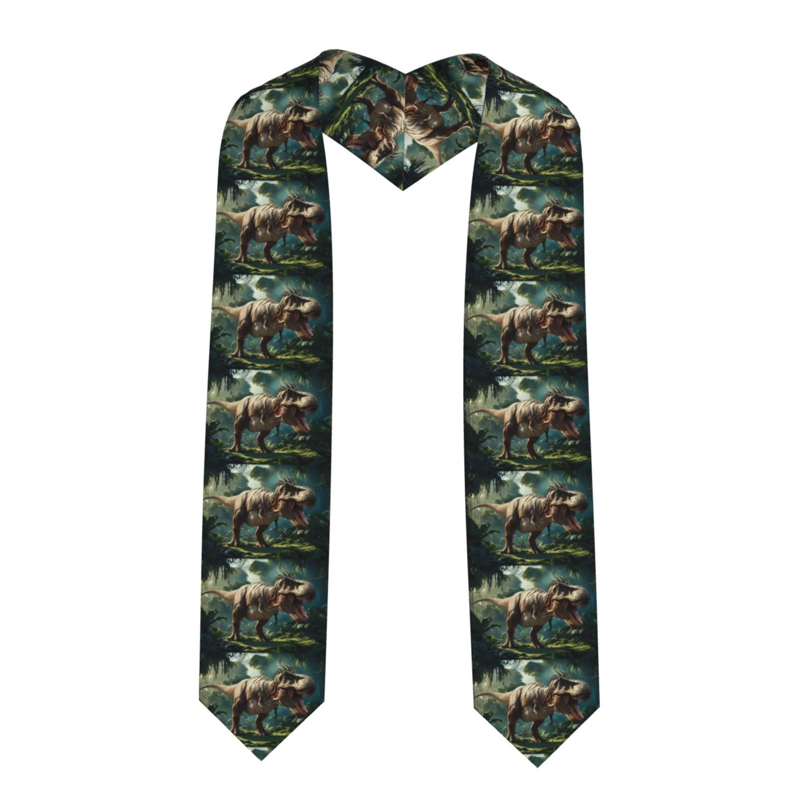 Zufioo Green Forest Dinosaur Print Graduation Shawl Ribbon, Graduation ...