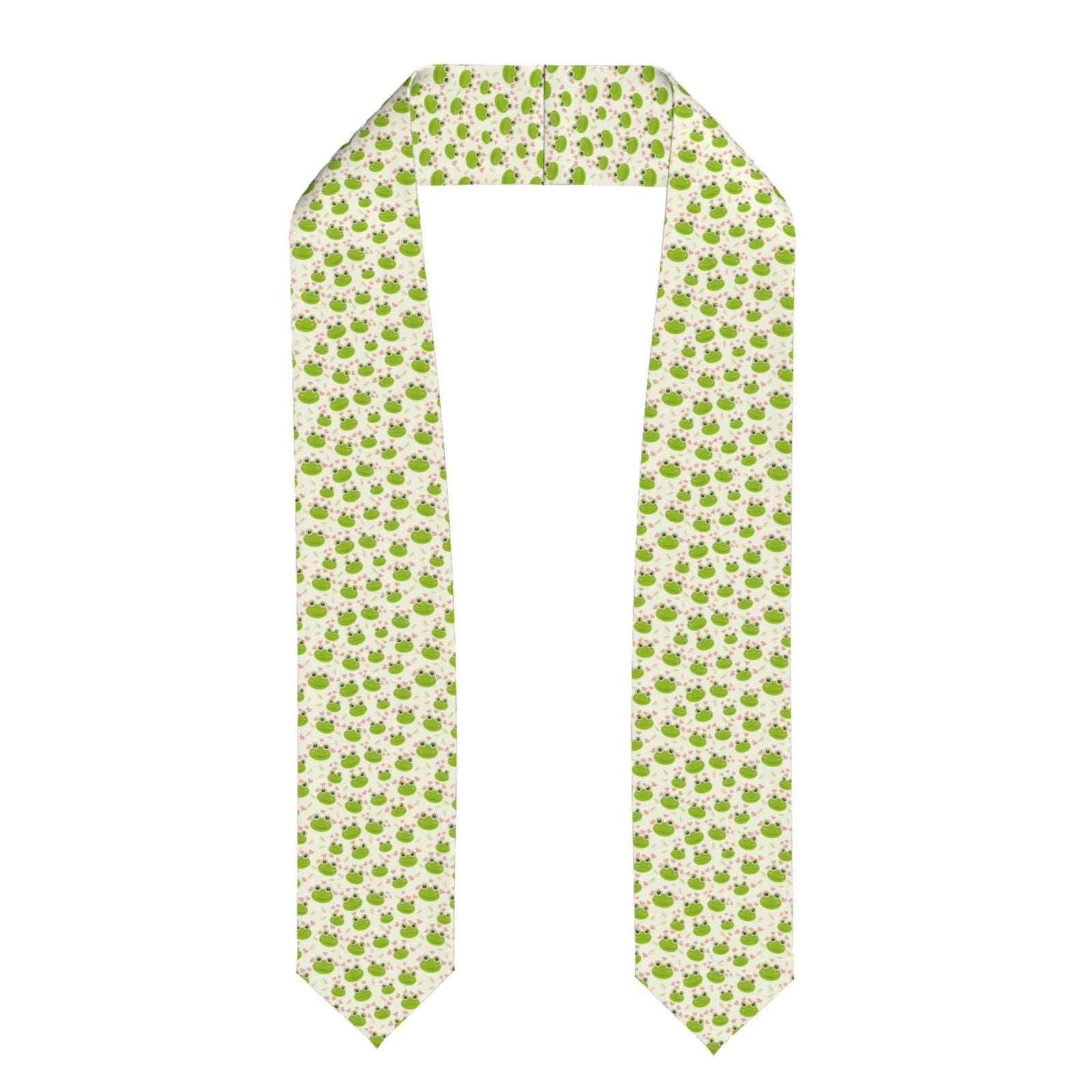 Zufioo Green Frog Print Graduation Shawl Ribbon, Graduation Ribbon for ...