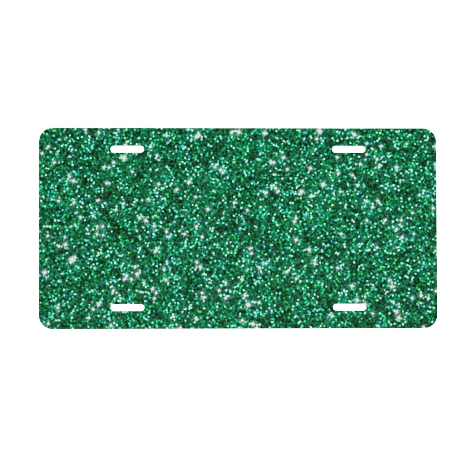 Zufioo Green Glitter Print Car Aluminum Front License Plate, 12x6 Inch ...