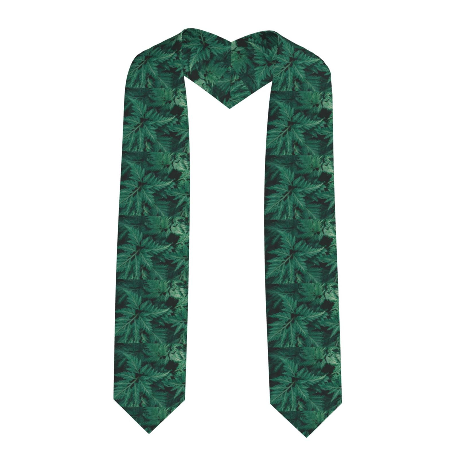 Zufioo Green Leave Fern Print Graduation Shawl Ribbon, Graduation ...