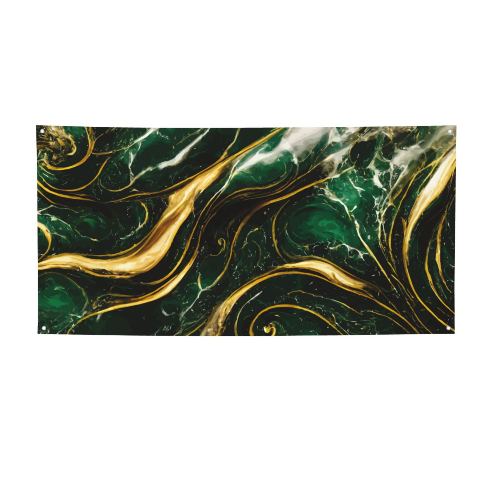 Zufioo Green Marble Print Holiday Banners, Party Banners, Hanging Flags ...