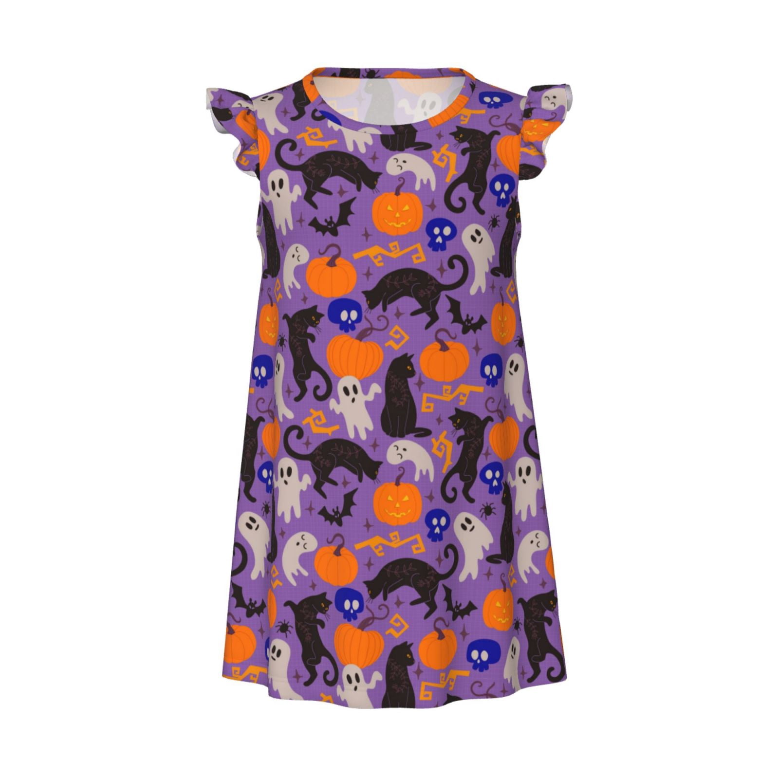 Zufioo Halloween Black Cats Girls Nightgowns Toddler Girl Pajamas Soft ...