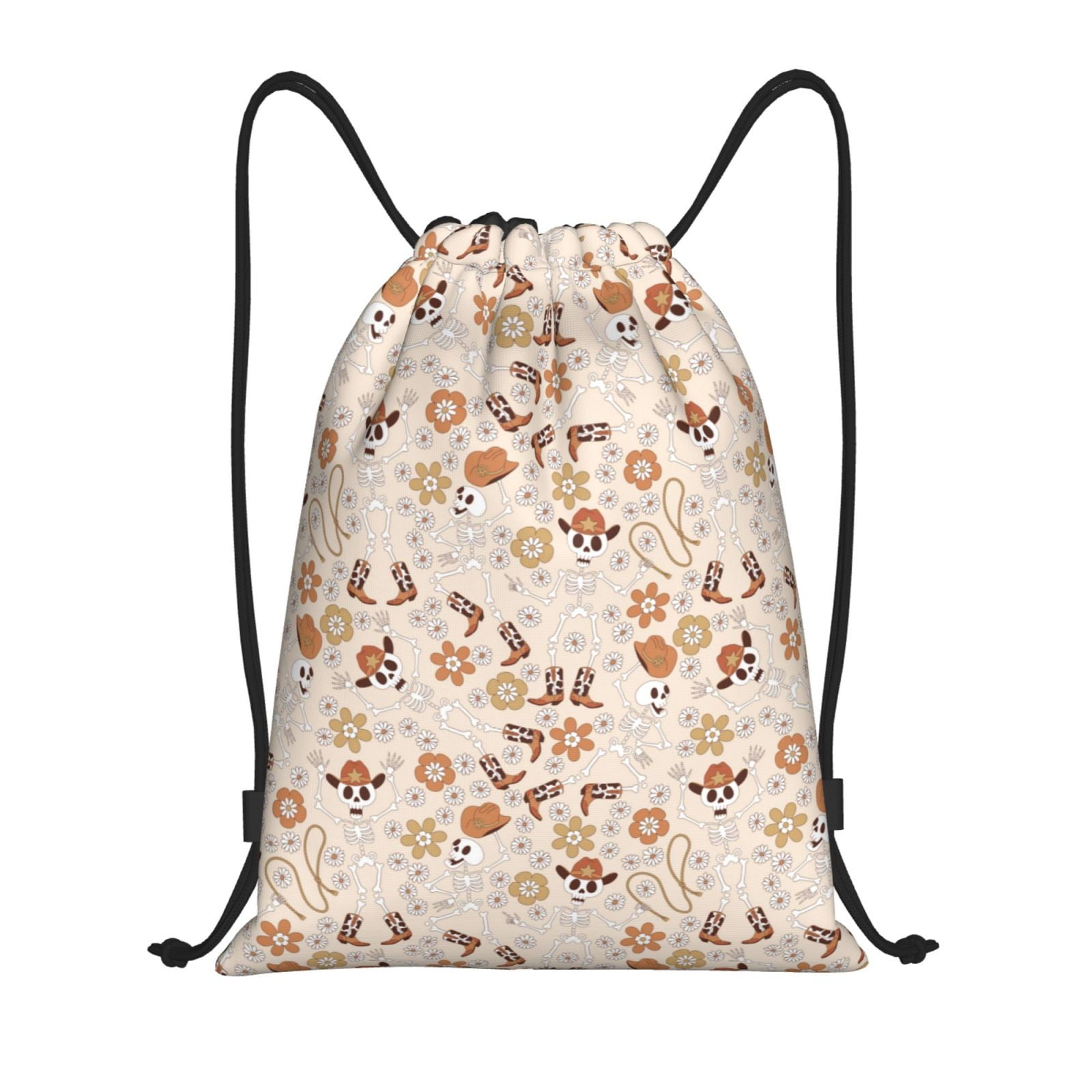 Zufioo Halloween Dancing Cowboy Skeleton Sports Cinch Sack Gym String ...