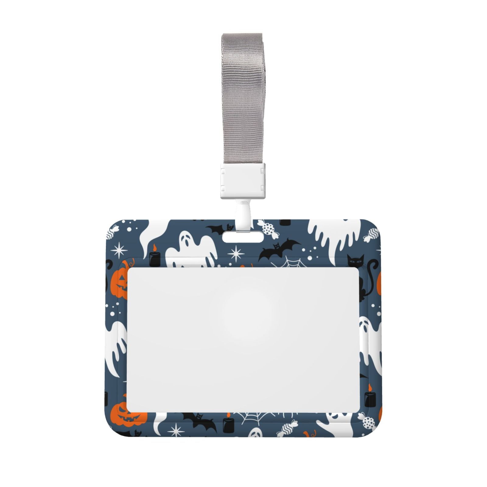 Zufioo Halloween Print Work Badge Protective Case, Waterproof Lanyard ...