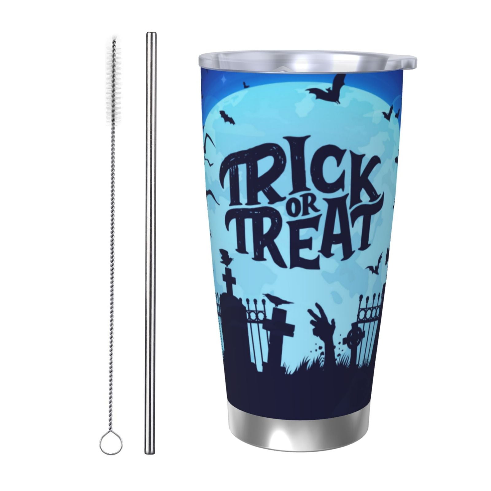 Zufioo Halloween Trick Or Treat Print 20OZ Stainless Steel Car Cup ...