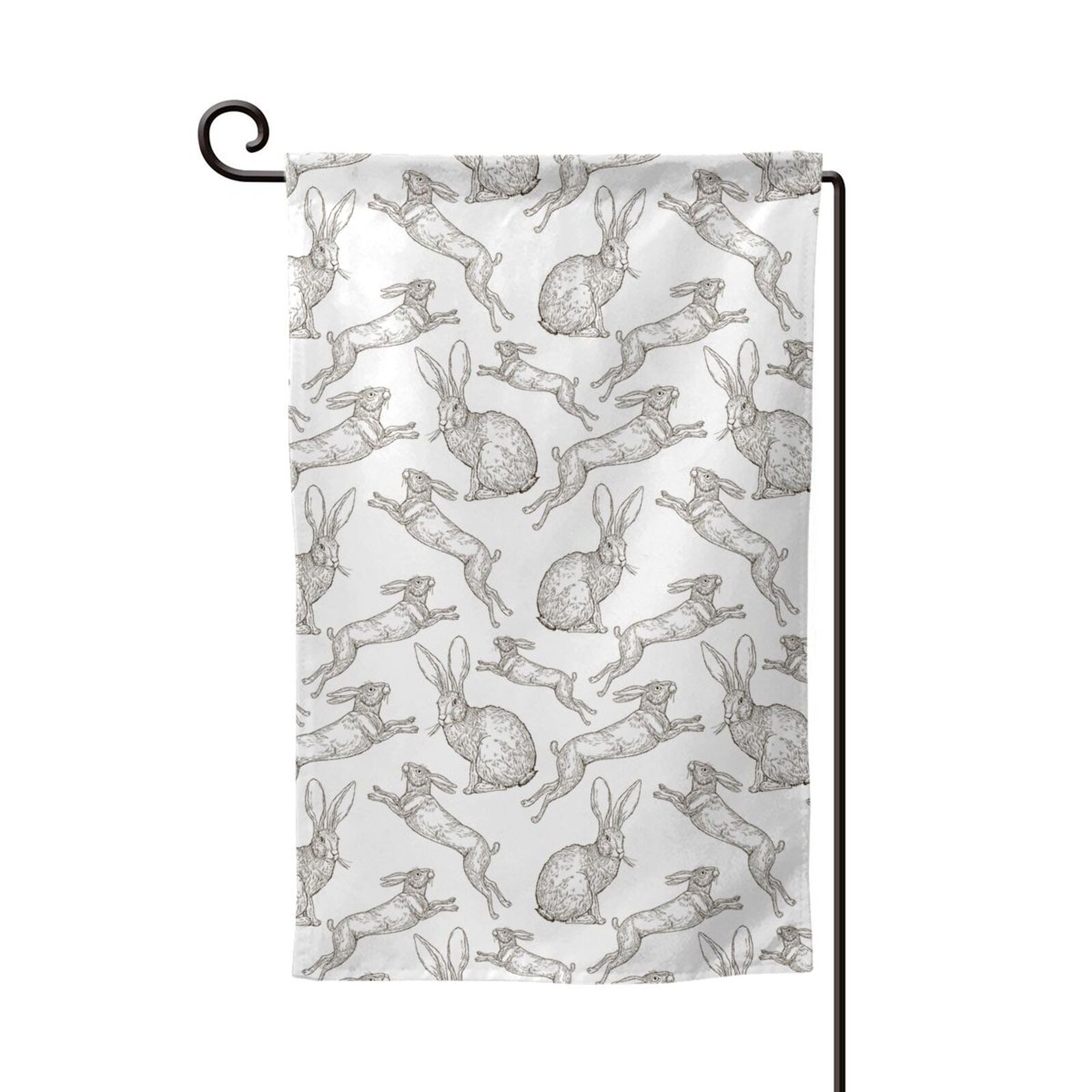 Zufioo Hand Drawn Rabbit Print Garden Decoration Flags, Sun-resistant ...