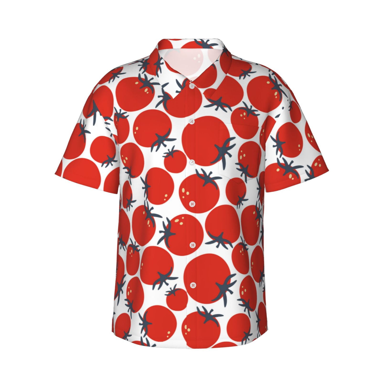 Zufioo Hand Drawn Tomatoes Hawaiian Shirt for Men,Beach Shirts Tropical ...