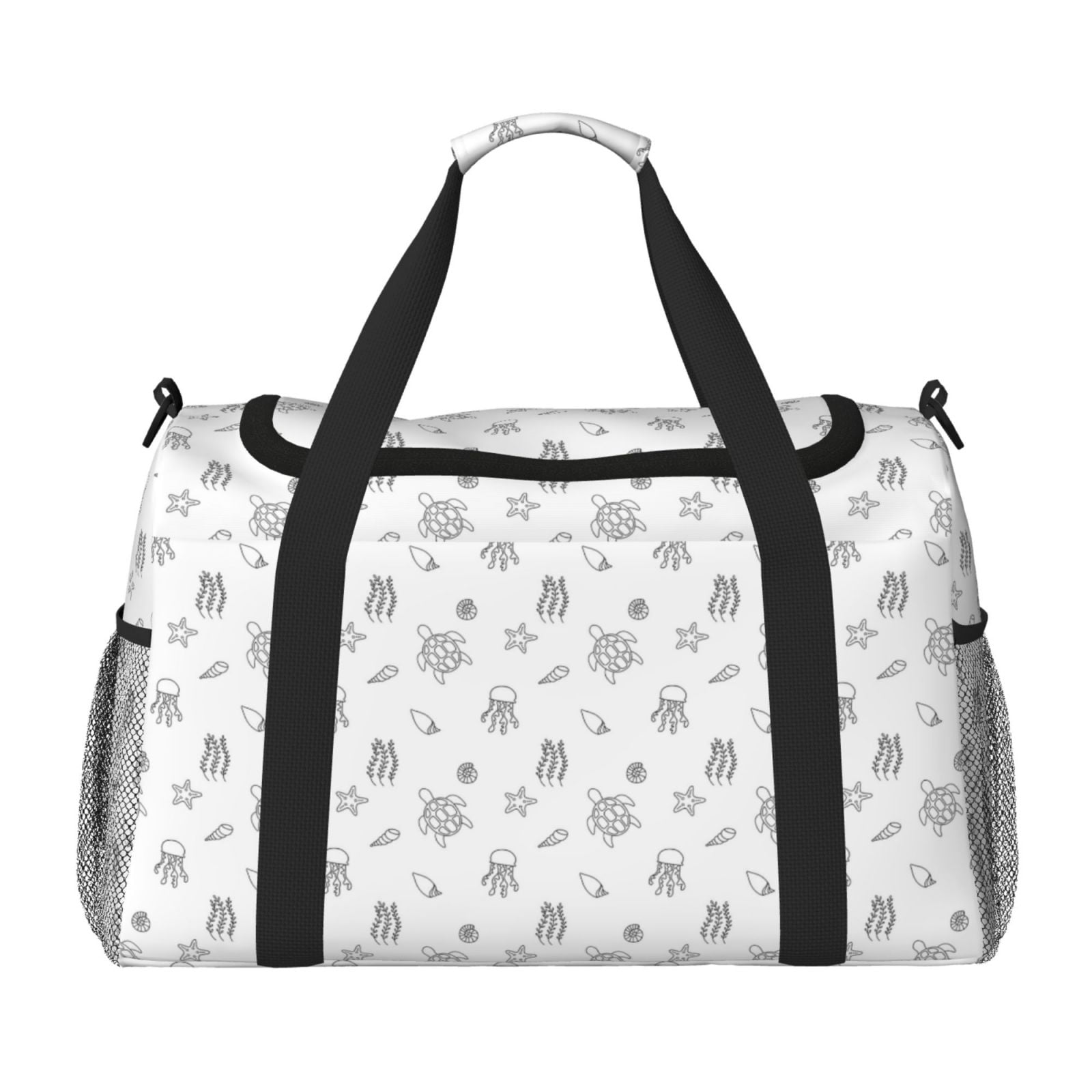 Zufioo Hand Drawn Turtle Print Hand-Held Messenger Travel Bag, Business ...