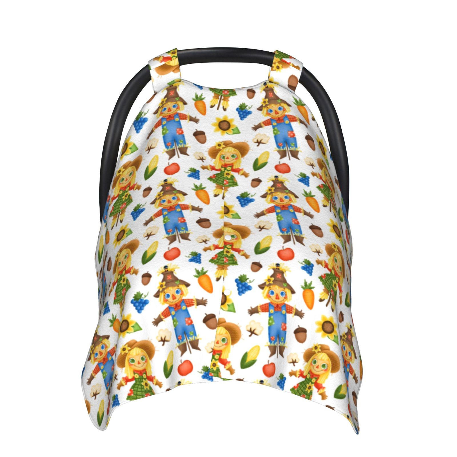 Zufioo Harvest Scarecrow Pattern Print Baby Stroller Seat Nursing Cover ...