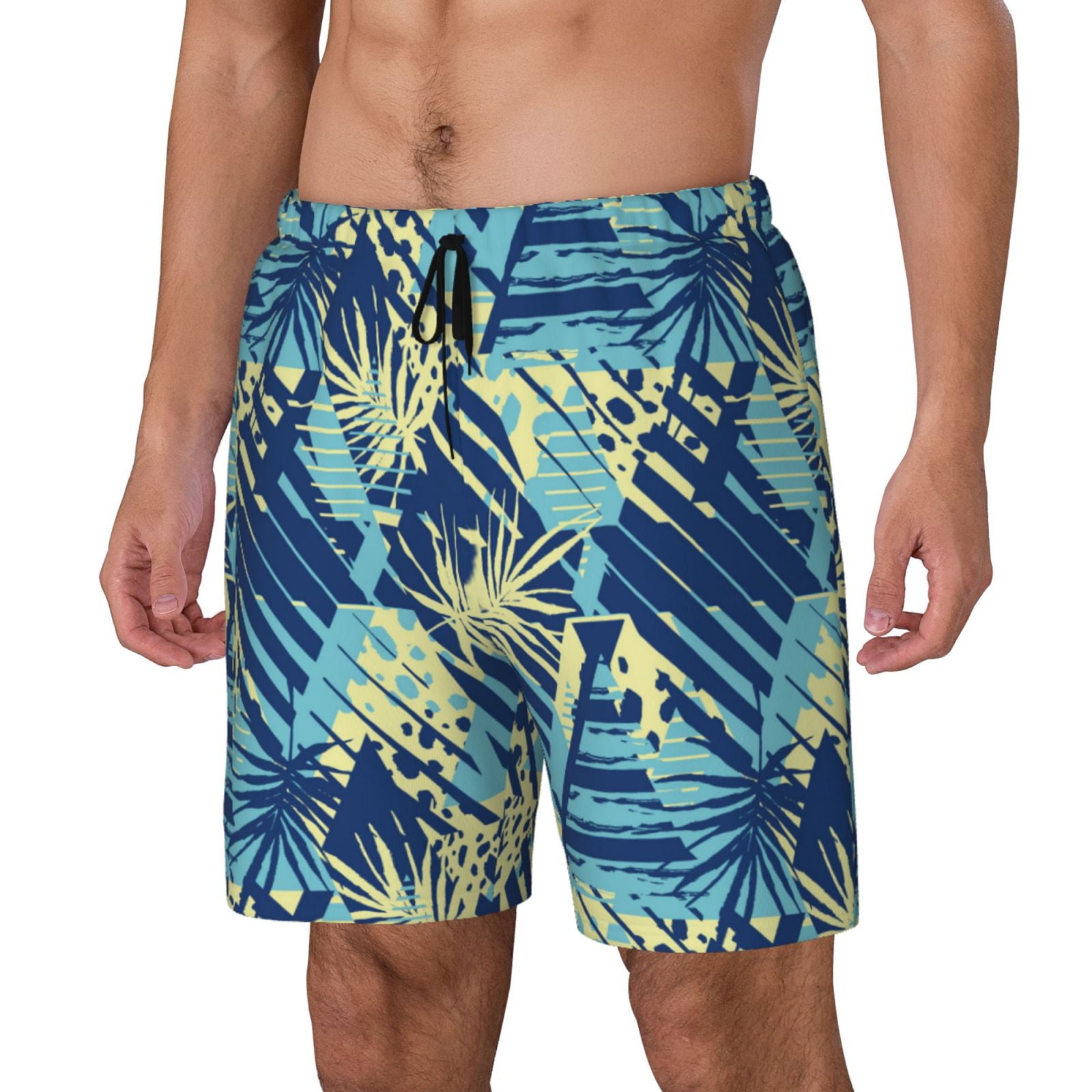 Zufioo Hawaiian Style Mens Swimsuit Trunks with Compression Liner,Quick ...