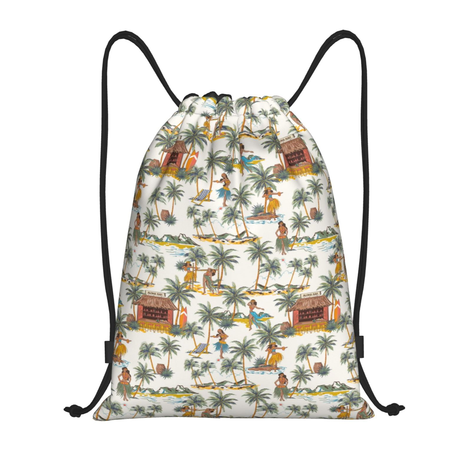 Zufioo Hawaiian Style Sports Cinch Sack Gym String Bags Machine ...
