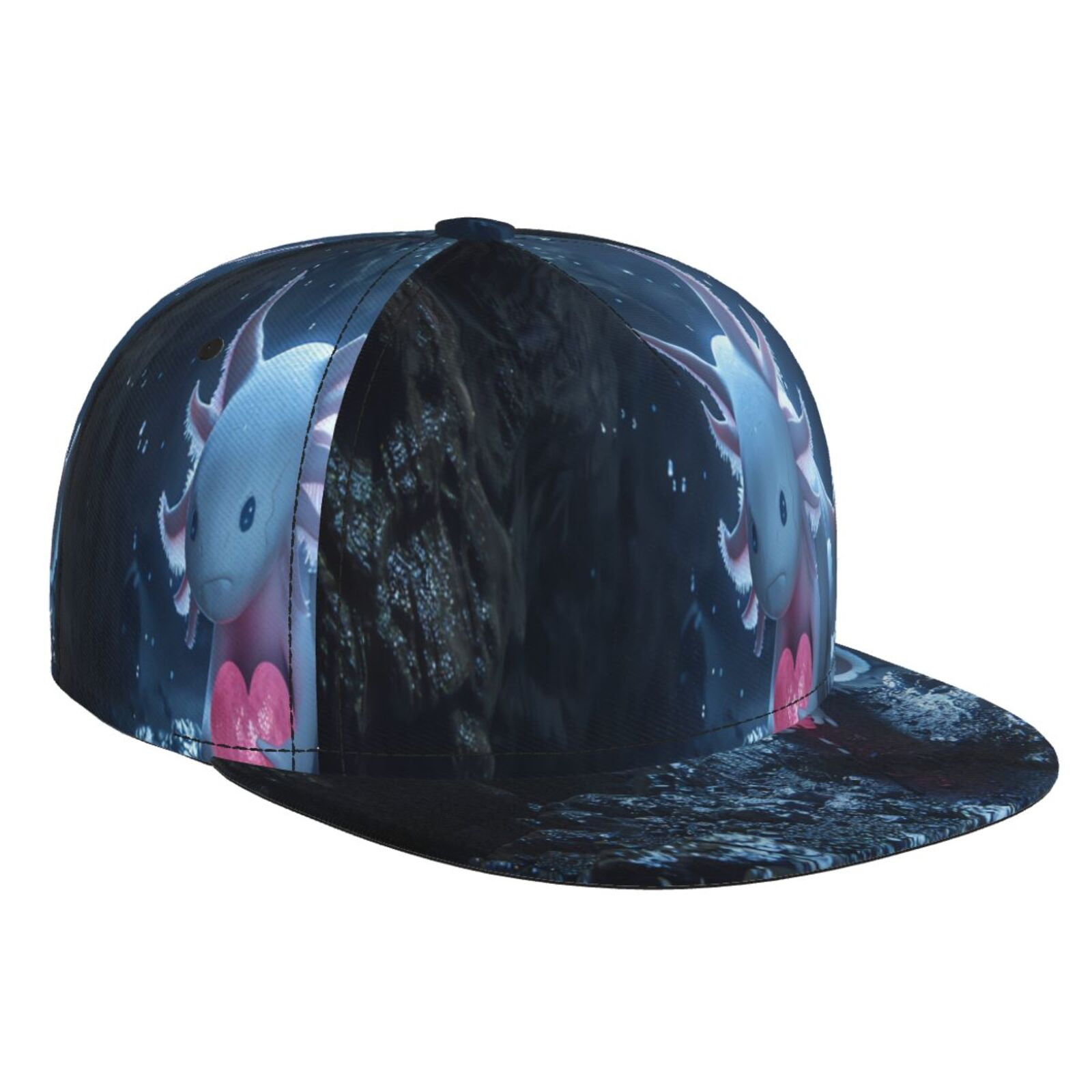 Zufioo Heart Axolotl Print Flat Brim Baseball Cap, Sun Protection ...