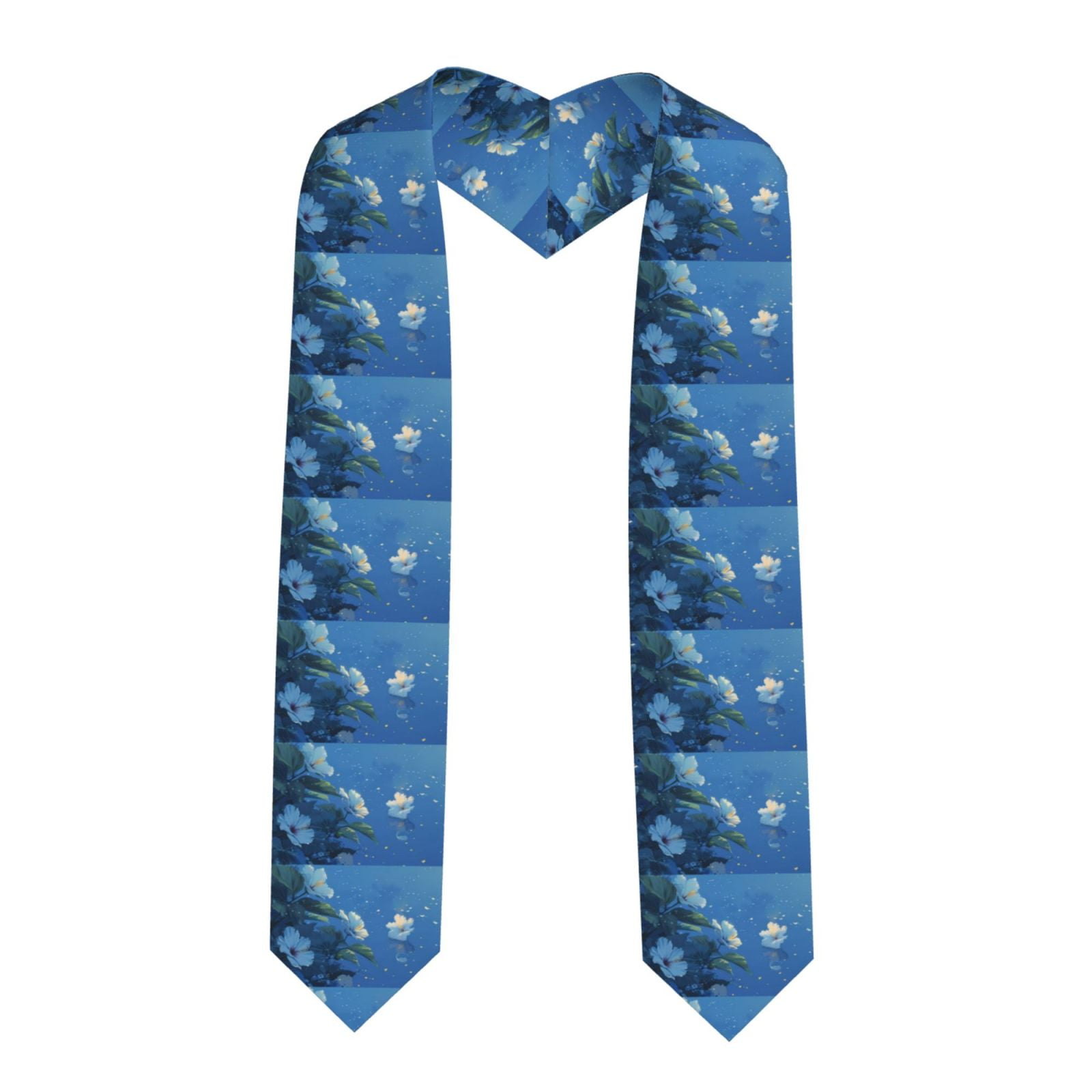 Zufioo Hibiscus Flowers Calm Water Print Graduation Shawl Ribbon ...