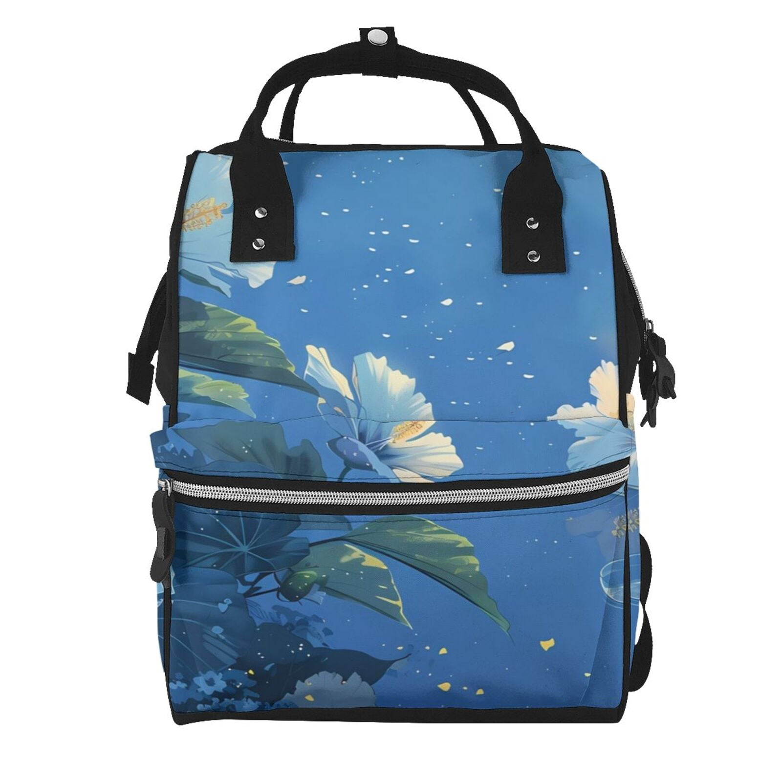 Zufioo Hibiscus Flowers Calm Water Print Large capacity mommy bag ...