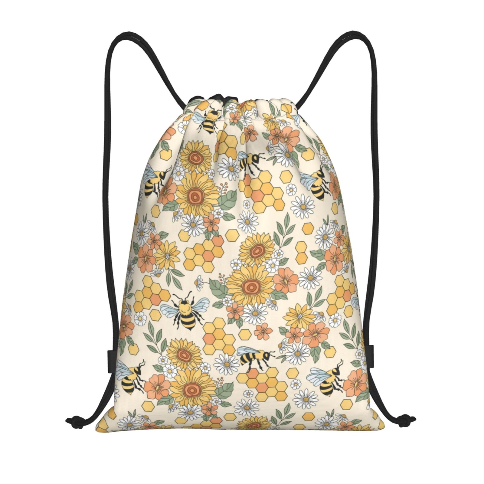 Zufioo Hippie Bee Honeycomb Sports Cinch Sack Gym String Bags Machine ...