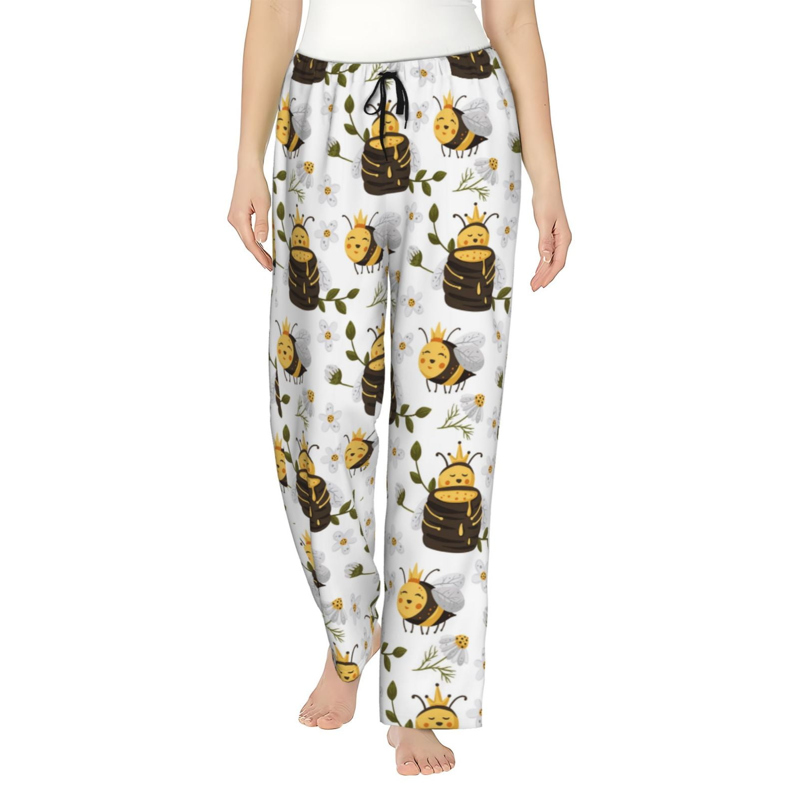 Zufioo Honey Bee Insect Women Pajama Pants Drawstring Pajama Pants Wide ...