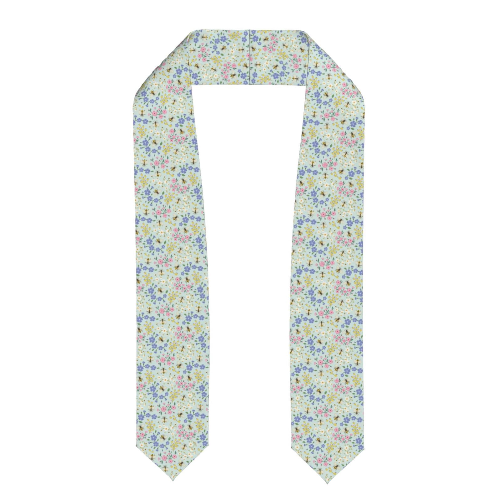 Zufioo Honey Bees And Flowers Print Graduation Shawl Ribbon, Graduation ...