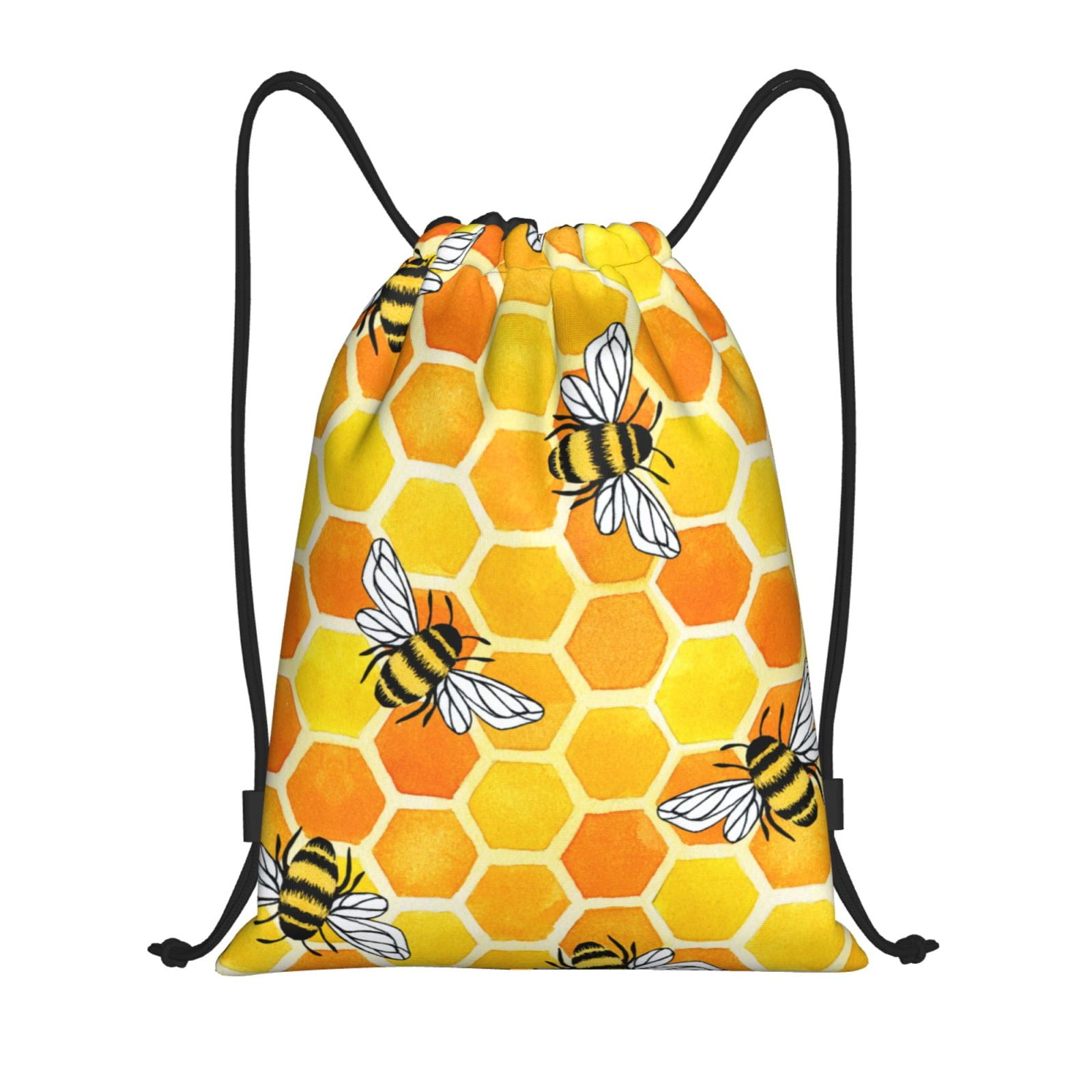 Zufioo Honeycombs Sports Cinch Sack Gym String Bags Machine Washable ...