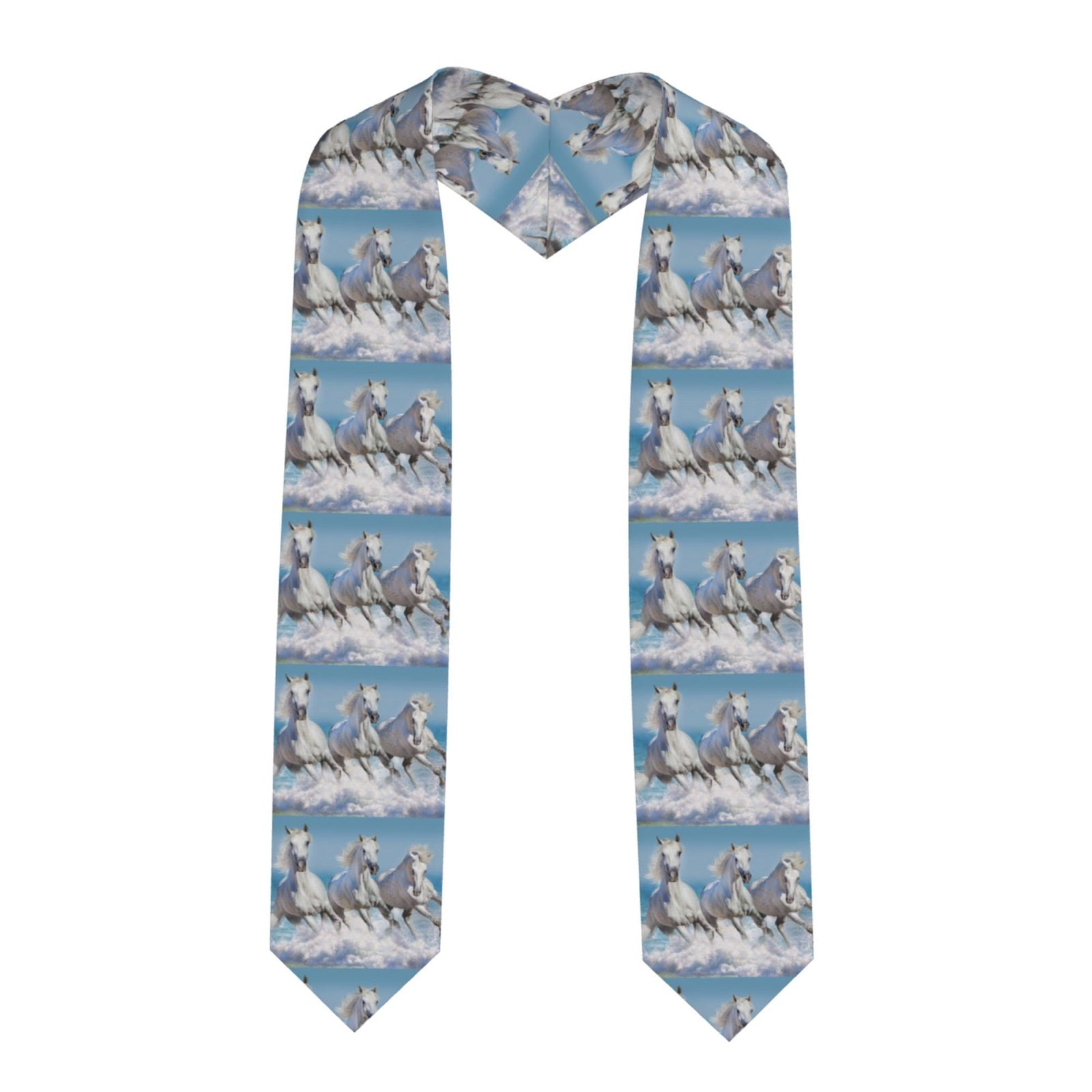 Zufioo Horses Running Through The Water Print Graduation Shawl Ribbon ...