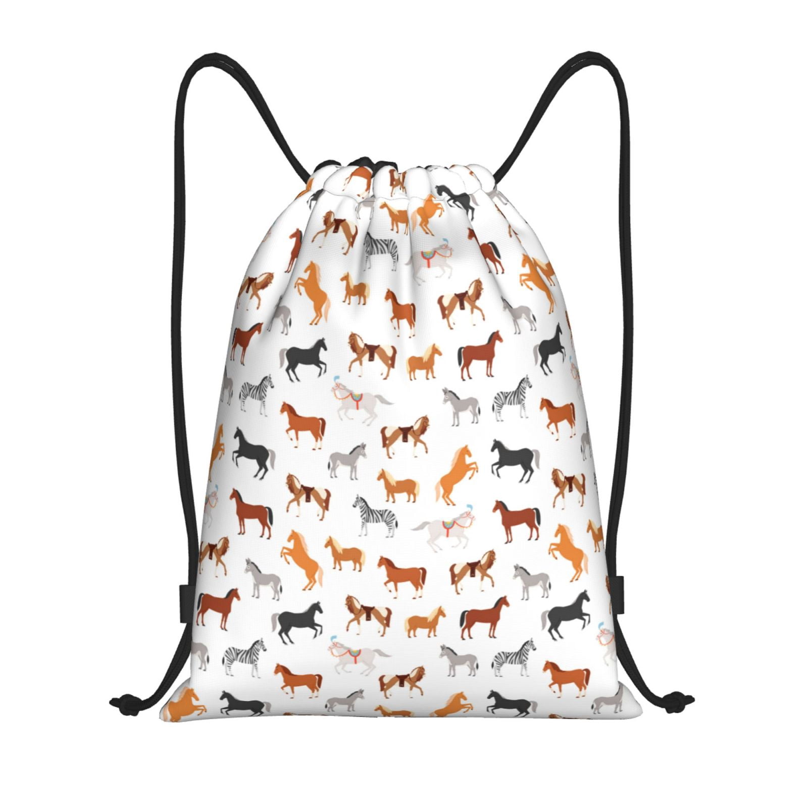 Zufioo Horses Sports Cinch Sack Gym String Bags Machine Washable Heavy ...