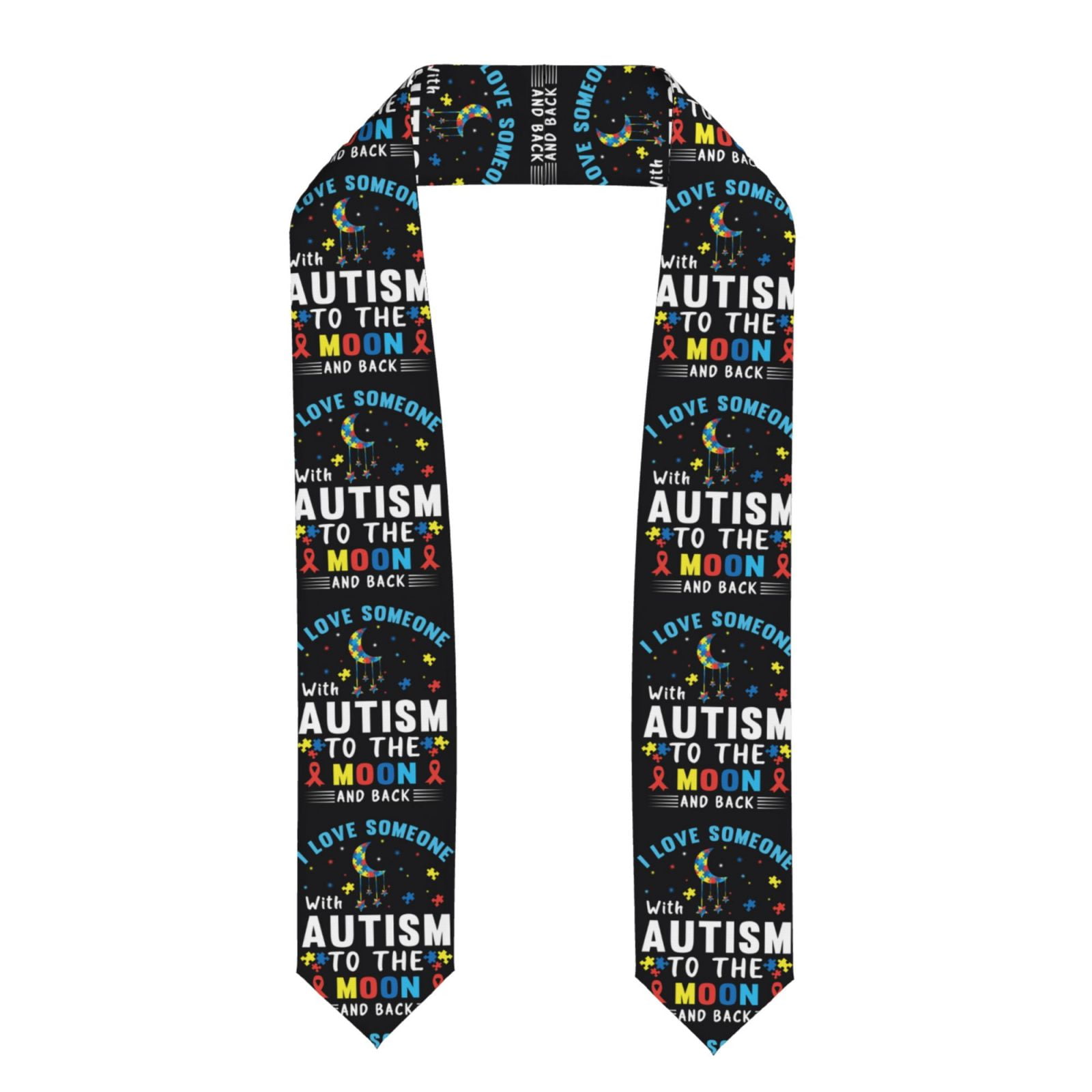 Zufioo I Love With Autism To The Moon And Back Print Graduation Shawl ...