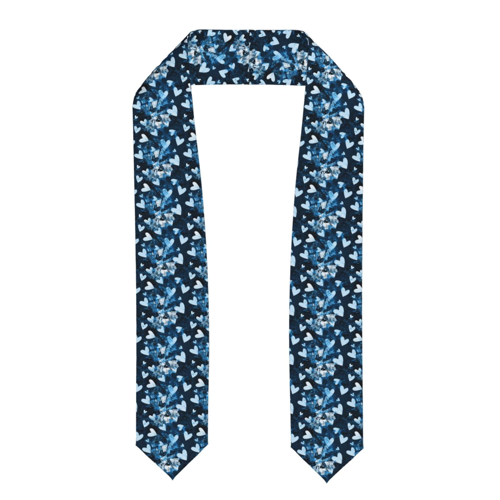 Zufioo Ice Blue Heart Print Graduation Shawl Ribbon, Graduation Ribbon ...